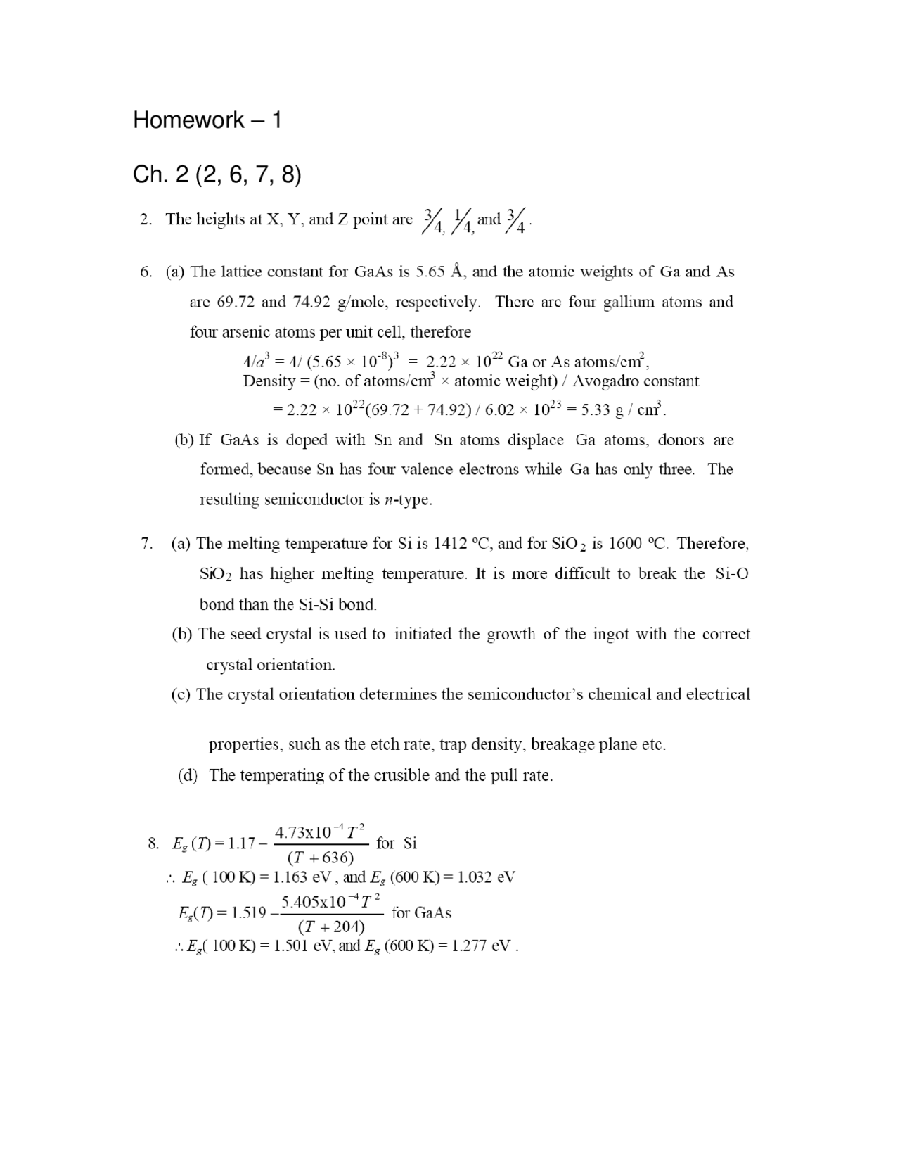 8 Problems On Latest Energy Homework 1 Ece 5201 Docsity