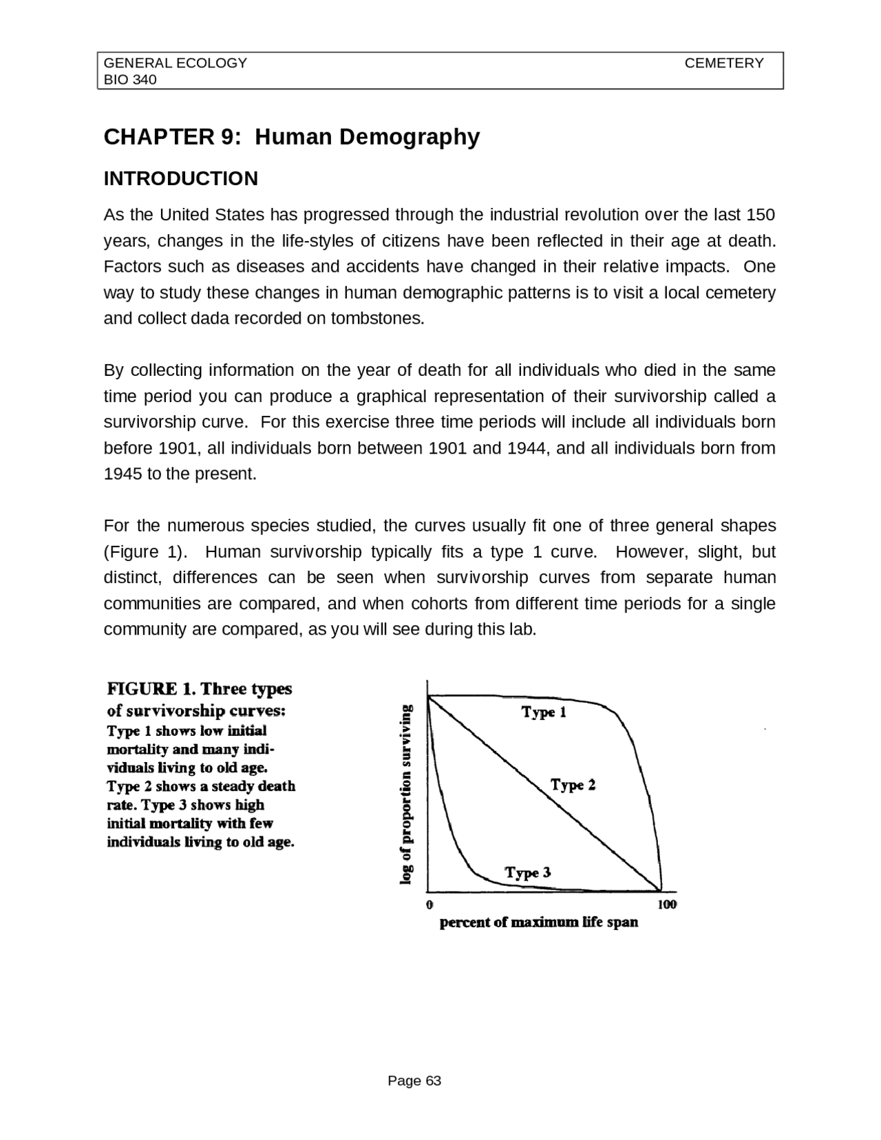 Laboratory 1 Human Demography Ecology Bio 340 Docsity