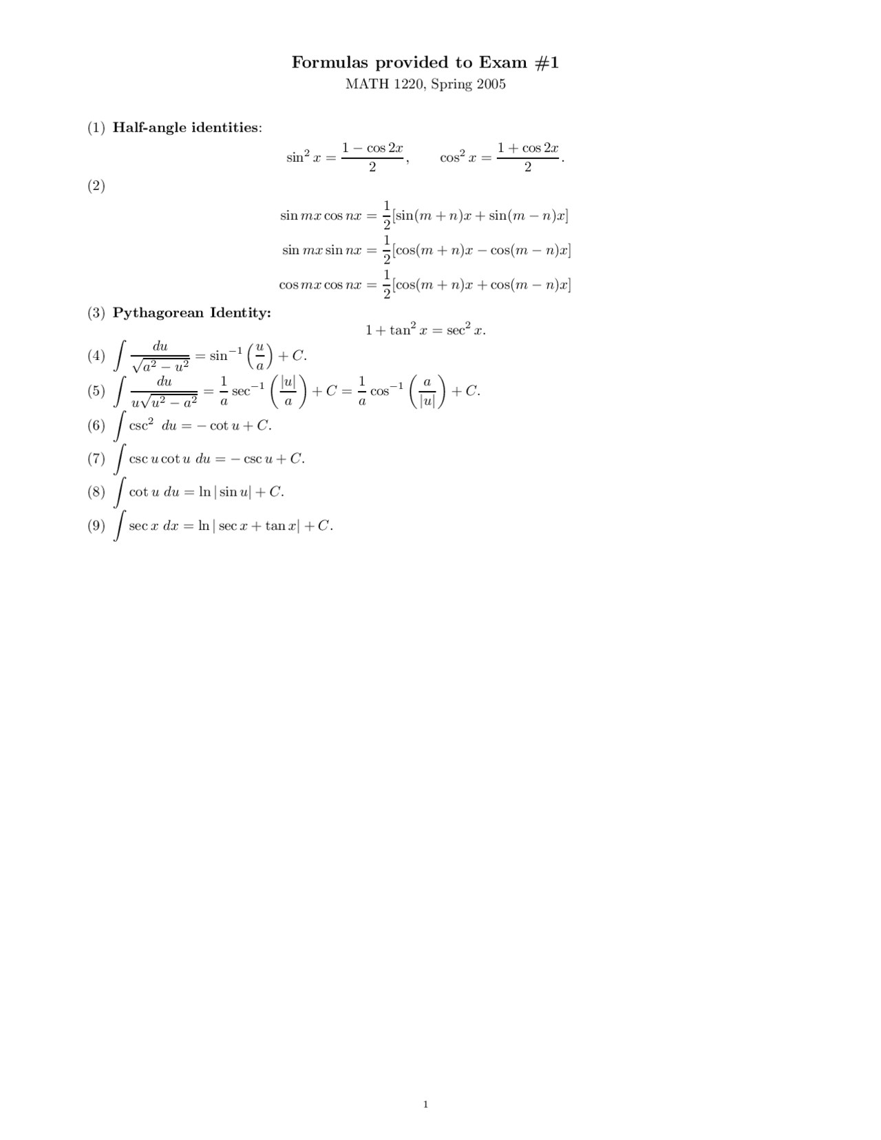 Useful Formulas on Half Angle Identity, Pythagorean Identity | MATH ...