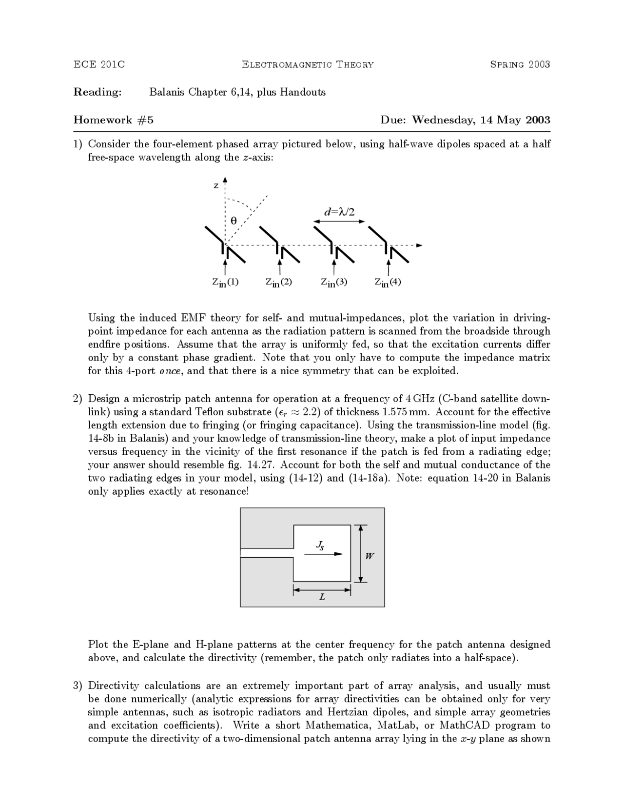 3 Problems For Assignment 5 Proseminar Class 201 Docsity