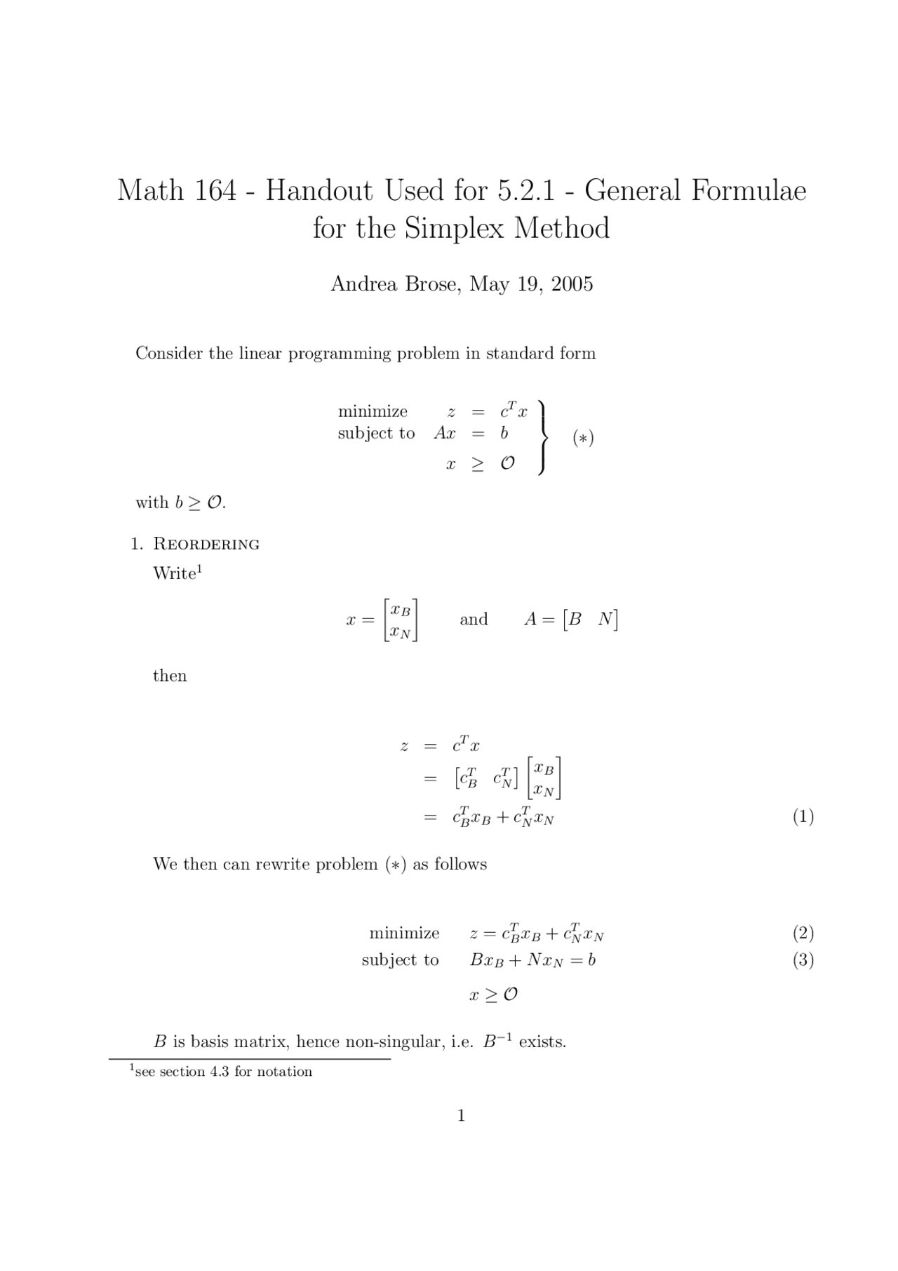2 Solved Examples on Optimization – Handout | MATH 0164 - Docsity