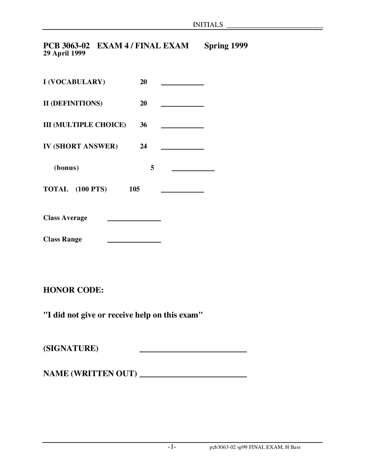 Questions of General Genetics - Final Exam | PCB 3063 | Exams Genetics ...