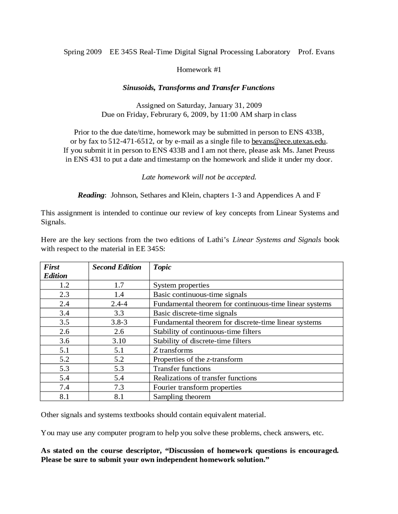 Real-Time DSP Lab Homework: Transfer Functions & Sinusoidal Modulation | Assignments Health ...