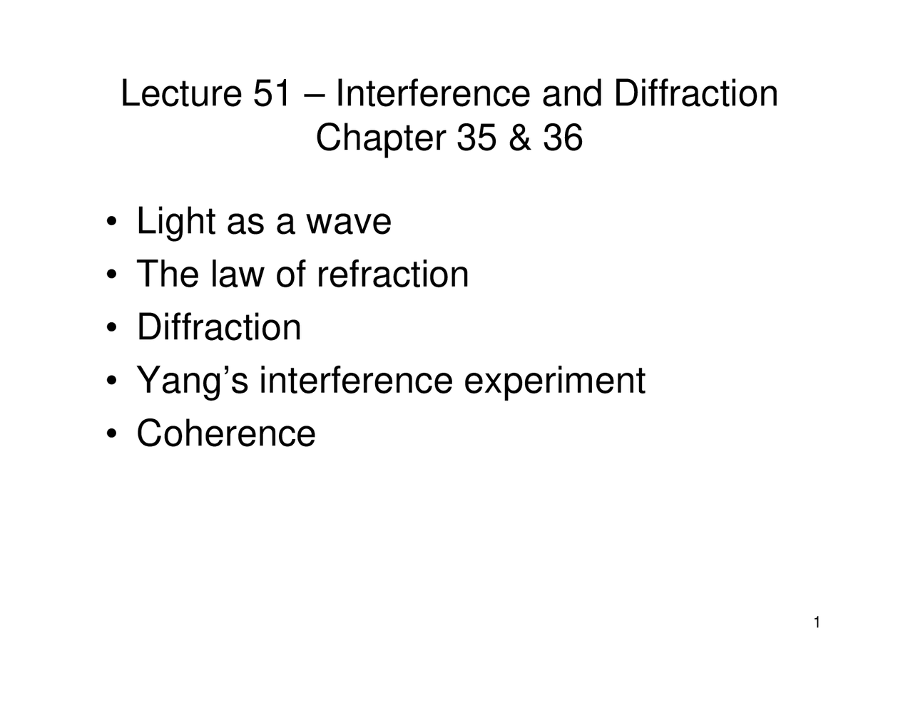 Lecture Notes On Interference And Diffraction Phy 146 Docsity