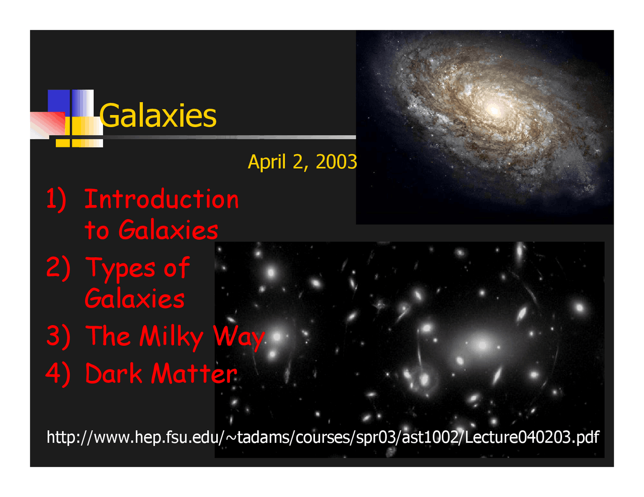Lecture Slides On Introduction To Galaxies And Types Of Galaxies Ast