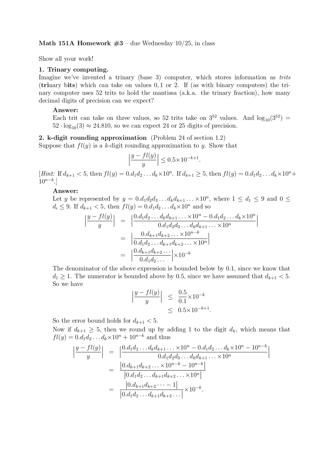 Study Guide for Homework 3 | Applied Numerical Methods | MATH 151A ...