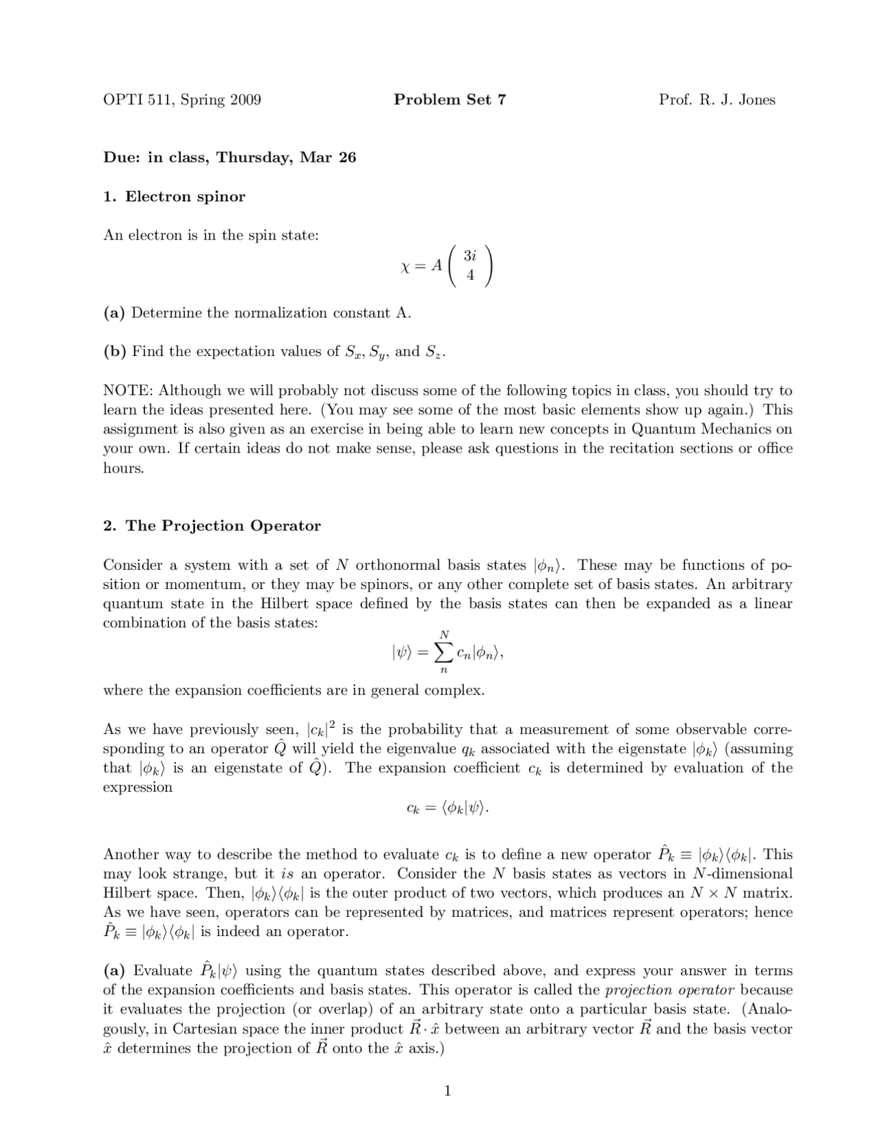 Lasers And Solid State Devices Laboratory Problem Set 7 Opti 511l
