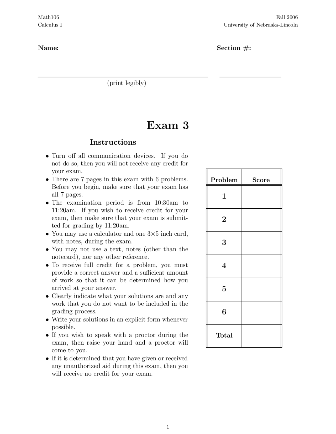 Exam 3 Solved Questions Analytical Geometry And Calculus I Math 106