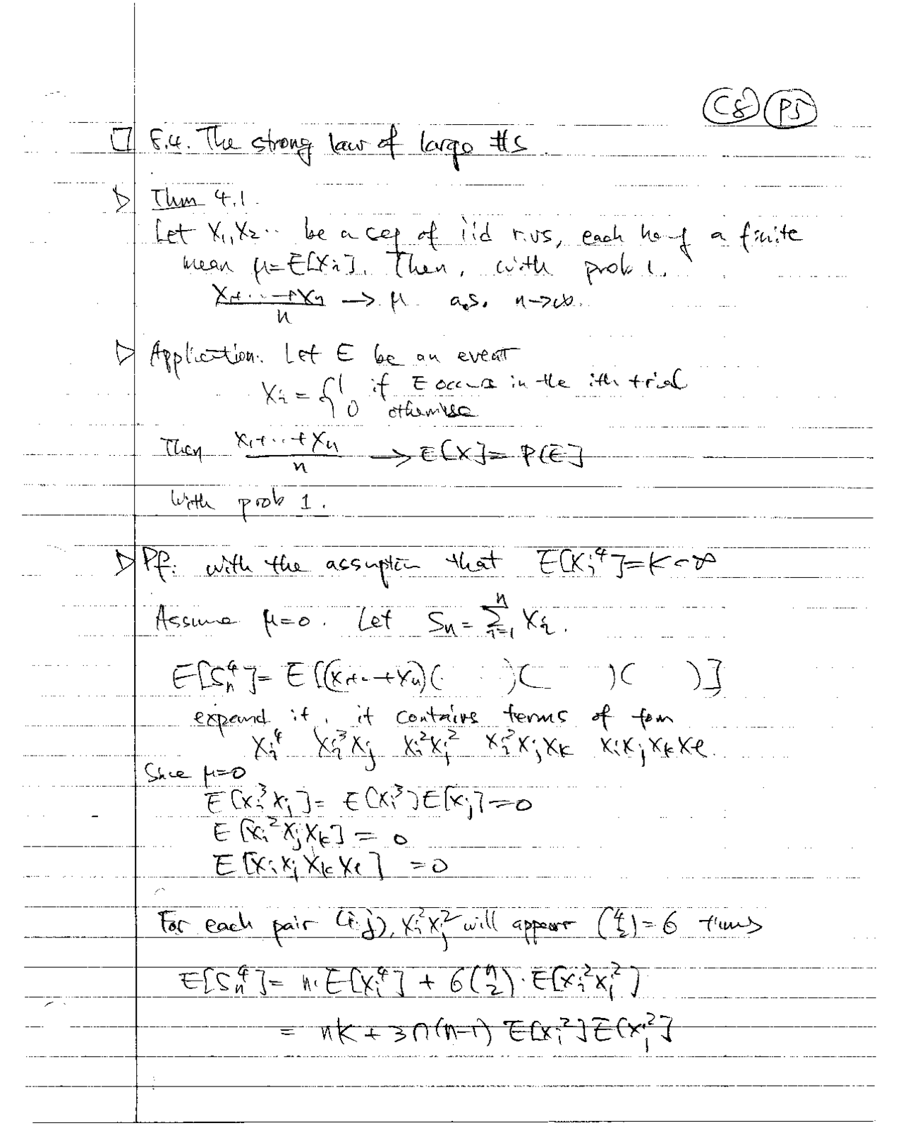 Handwritten Notes on Probability I | M 362K - Docsity