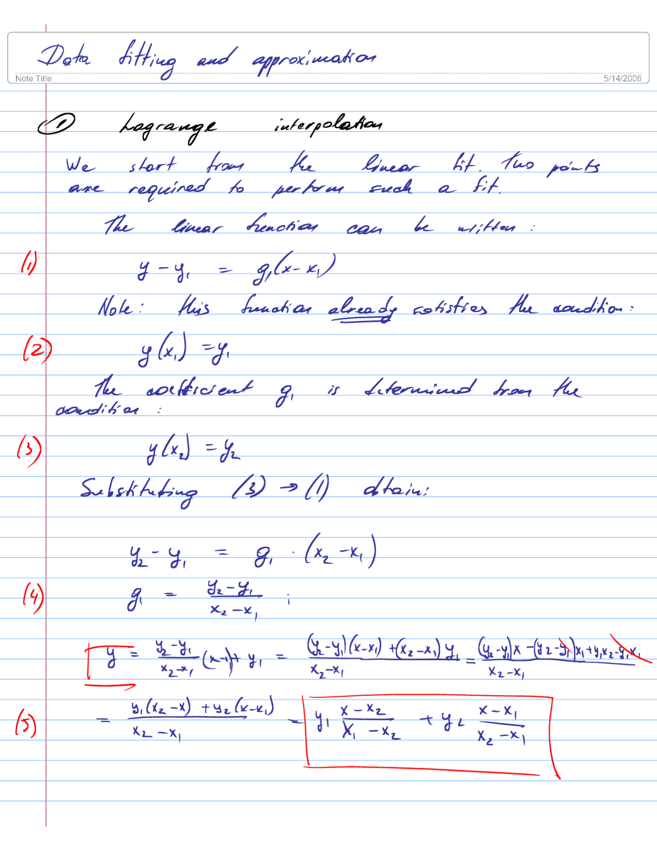 Fitting And Approximation Handwritten Notes Ph 464 Docsity
