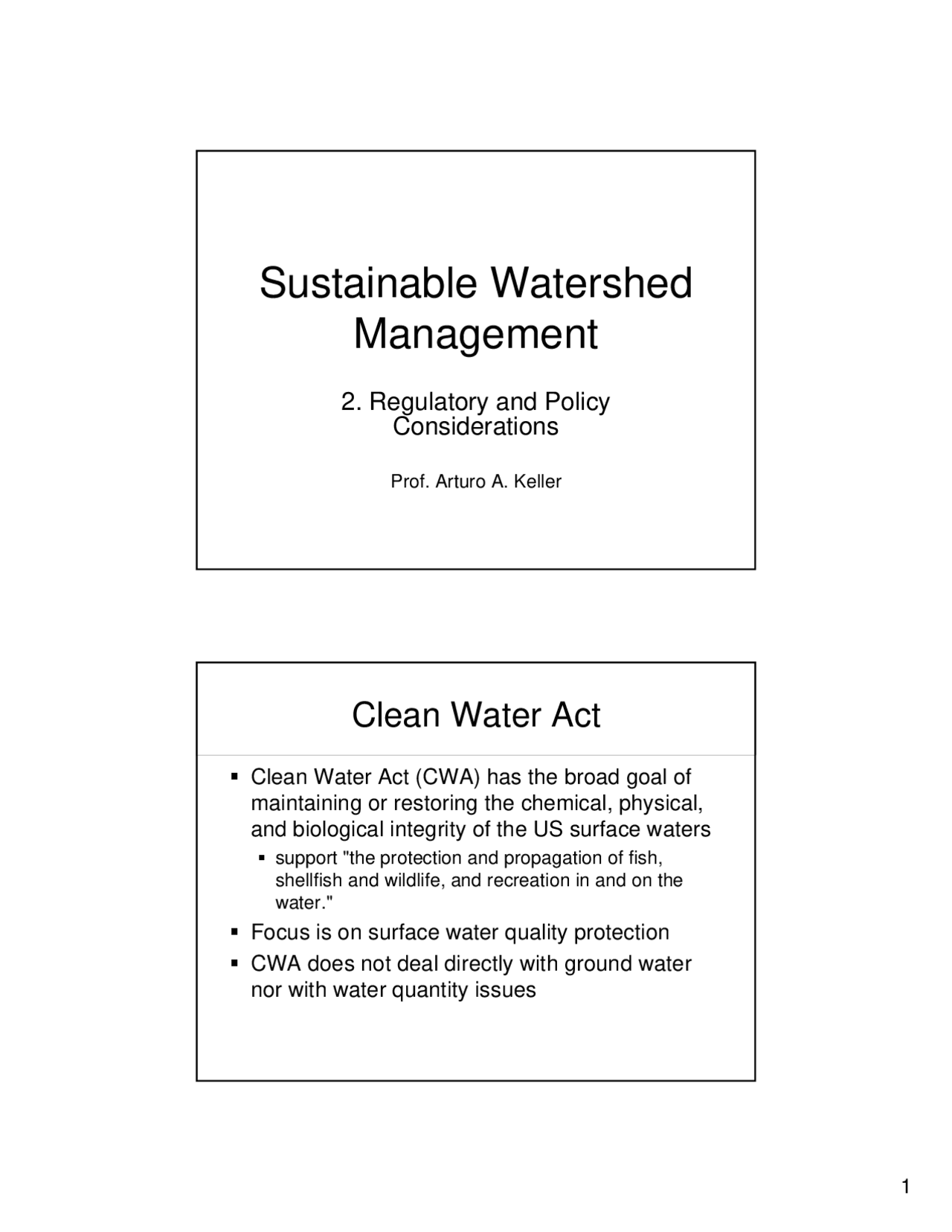 Regulatory And Policy Considerations Sustainable Watershed Management