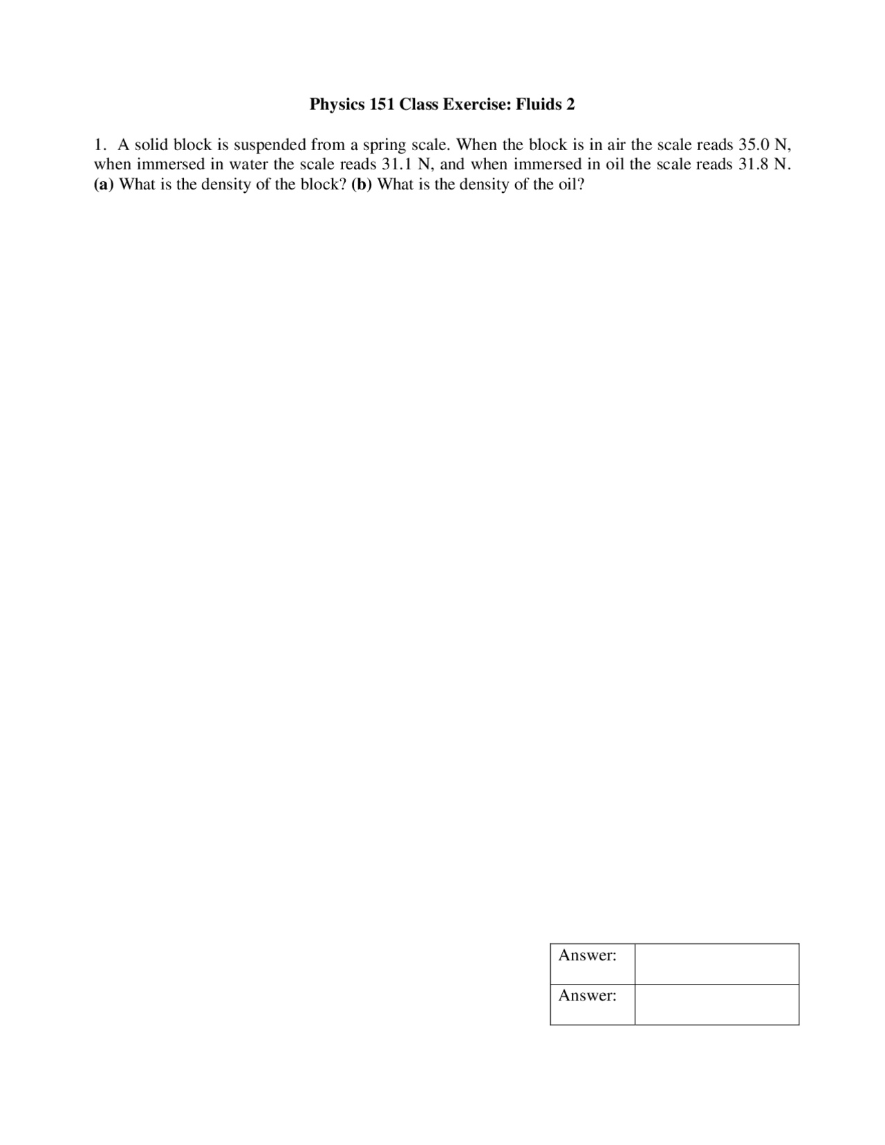 Elements Of Physics Homework Questions Phys 151 Docsity