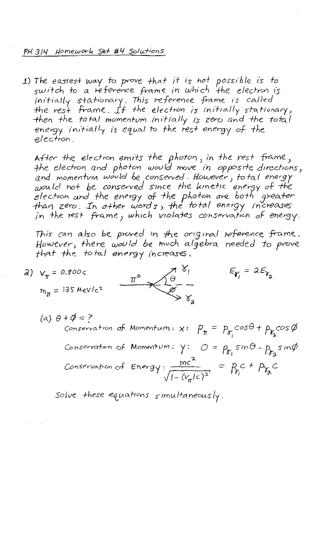 Solutions To Homework 4 Introductory Modern Physics Ph 314 Docsity