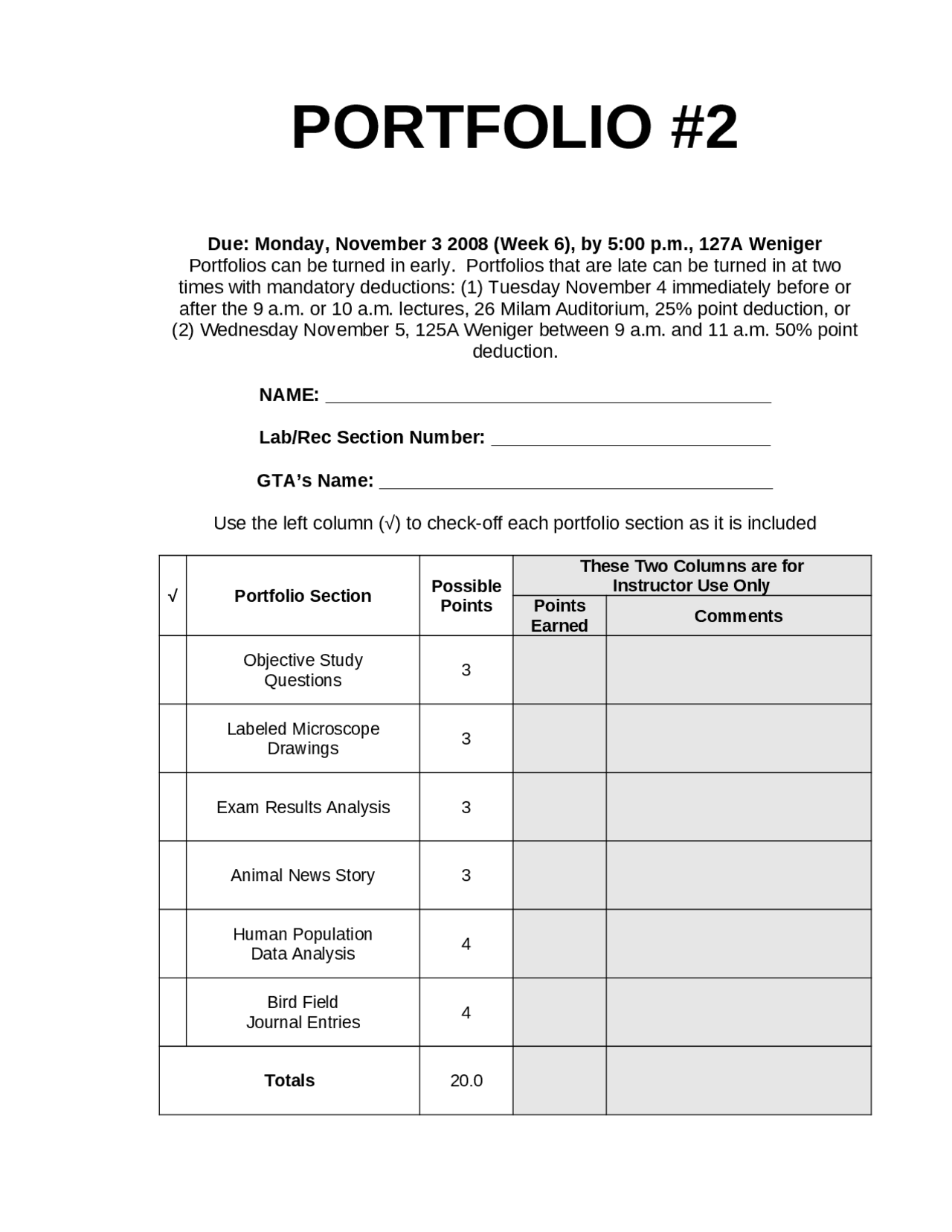 Lecture Notes on Portfolios - General Biology - Laboratory | BI 101 ...