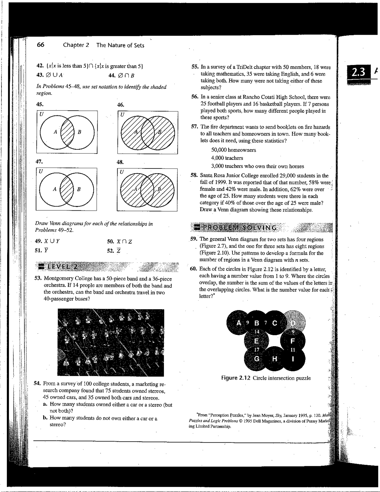 Combined Operations With Sets Exploring Mathematics Math 105 Docsity