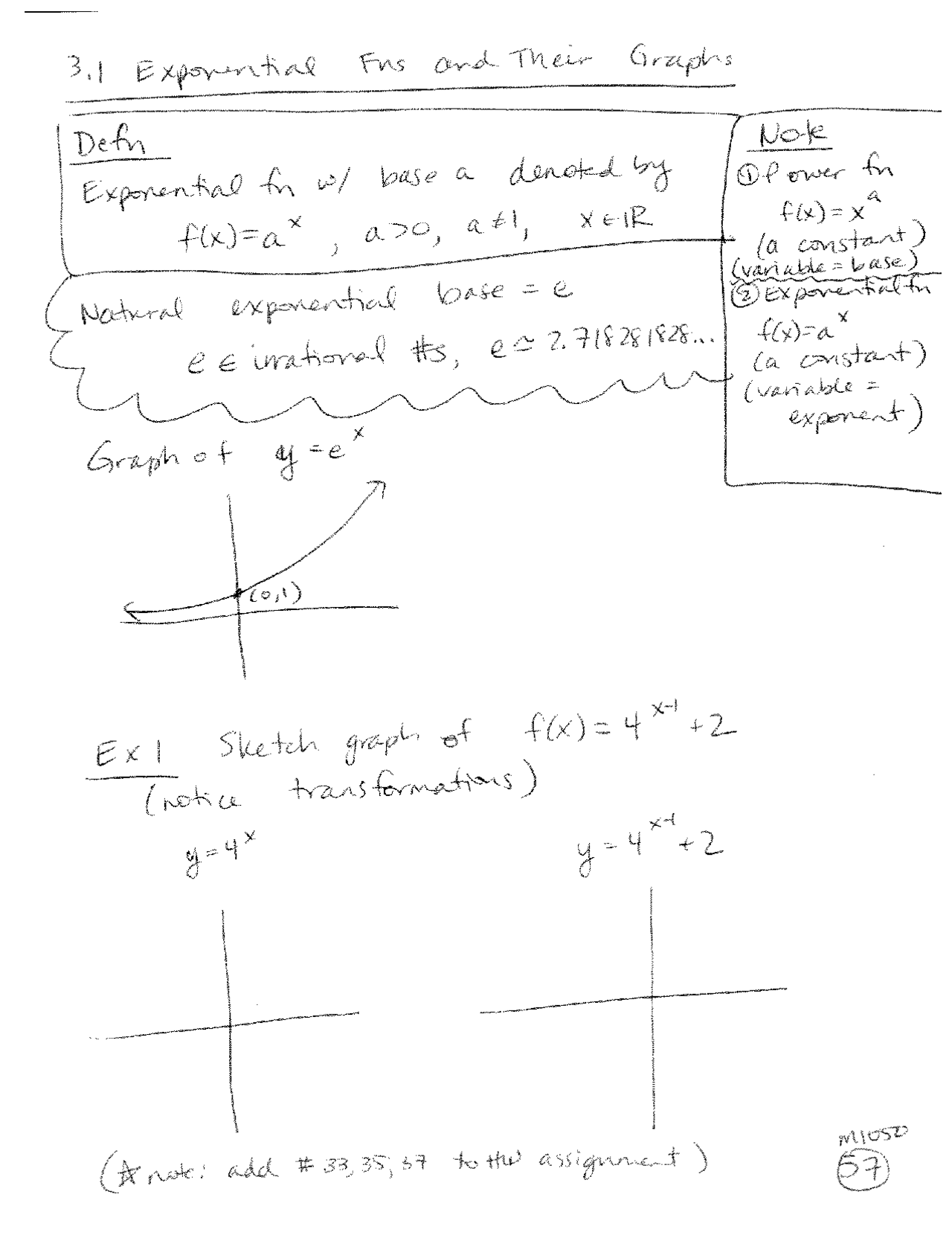 Exponential Functions and Graphs and Logarithmic Functions - Notes ...