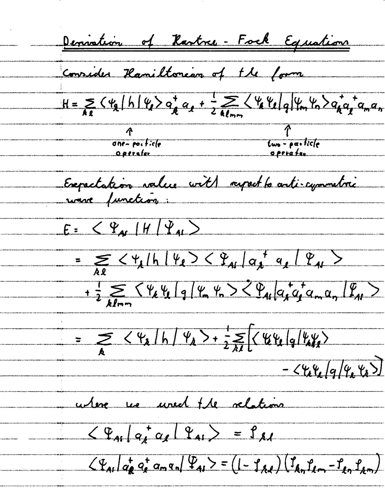 Derivation of Kinetic Fock Equation - Cryptography - Handout | MATH ...