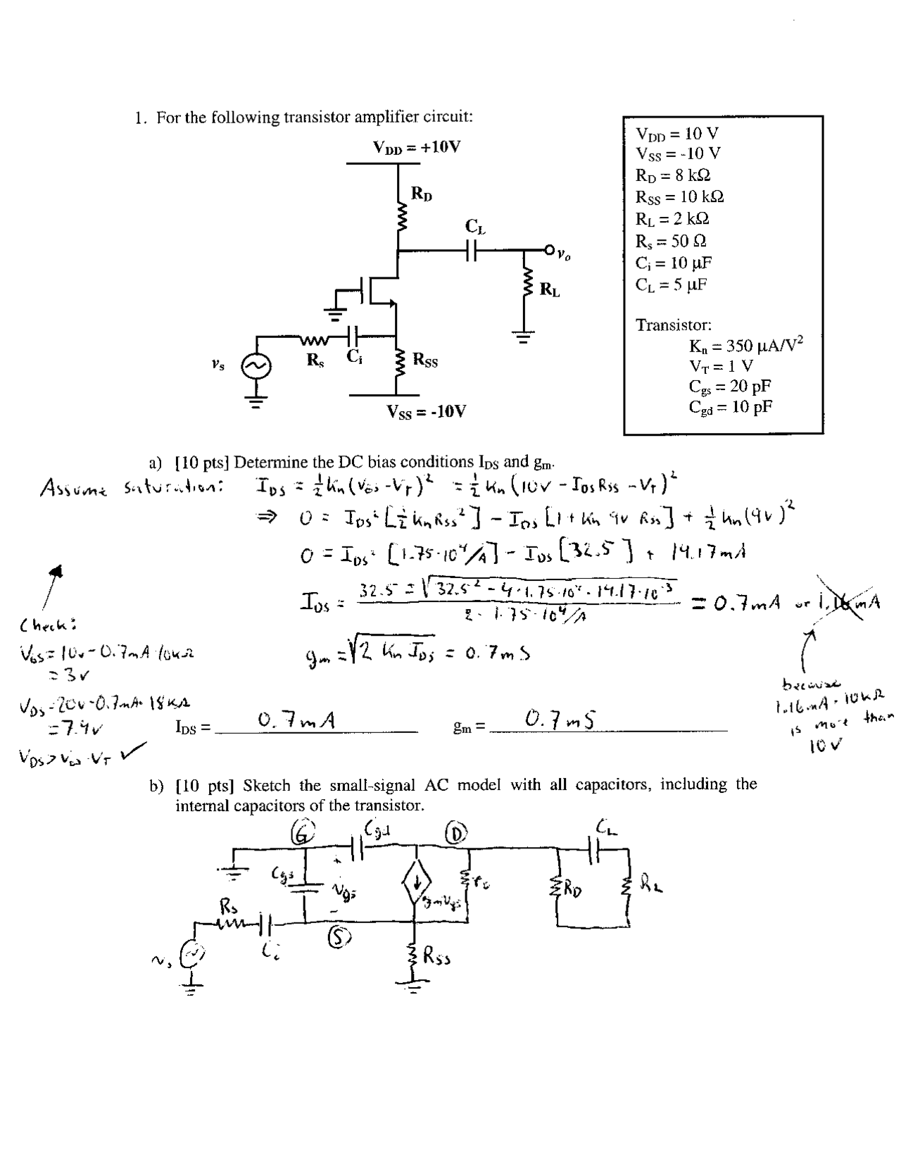 Solved Problems On Transistor Amplifier Circuit Electronics Ii Ece
