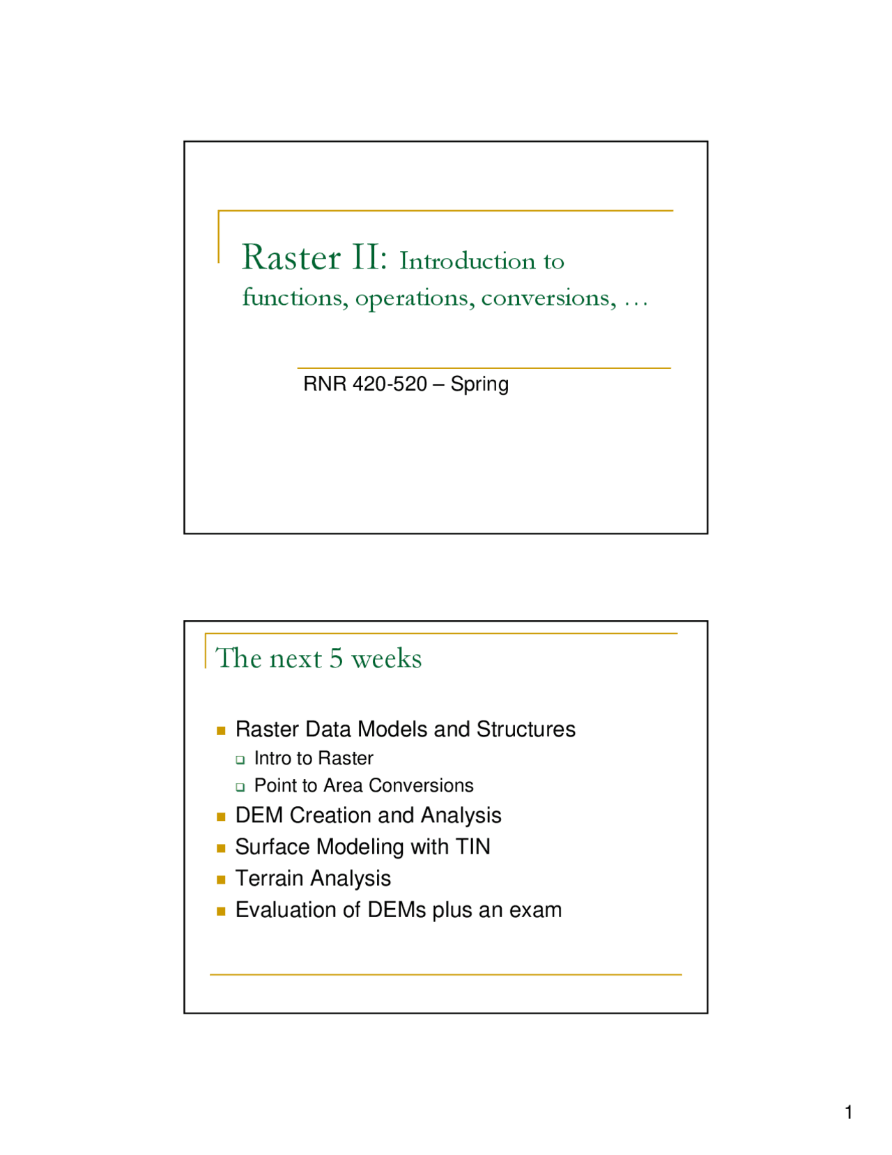 Introduction to Functions, Operations and Conversions | GEOG 473 - Docsity