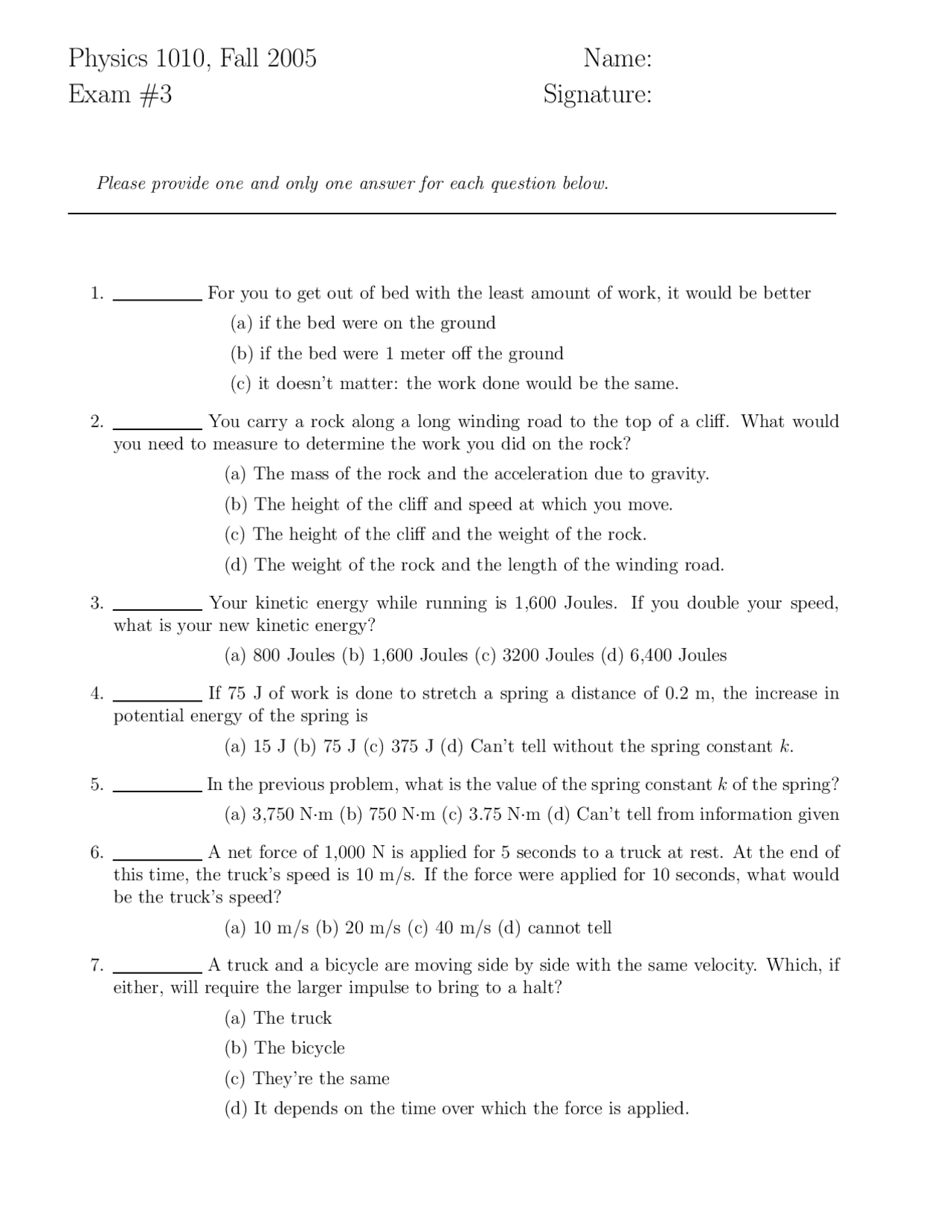 Exam 3 The Way Things Work 33 Questions Phys 1010 Docsity