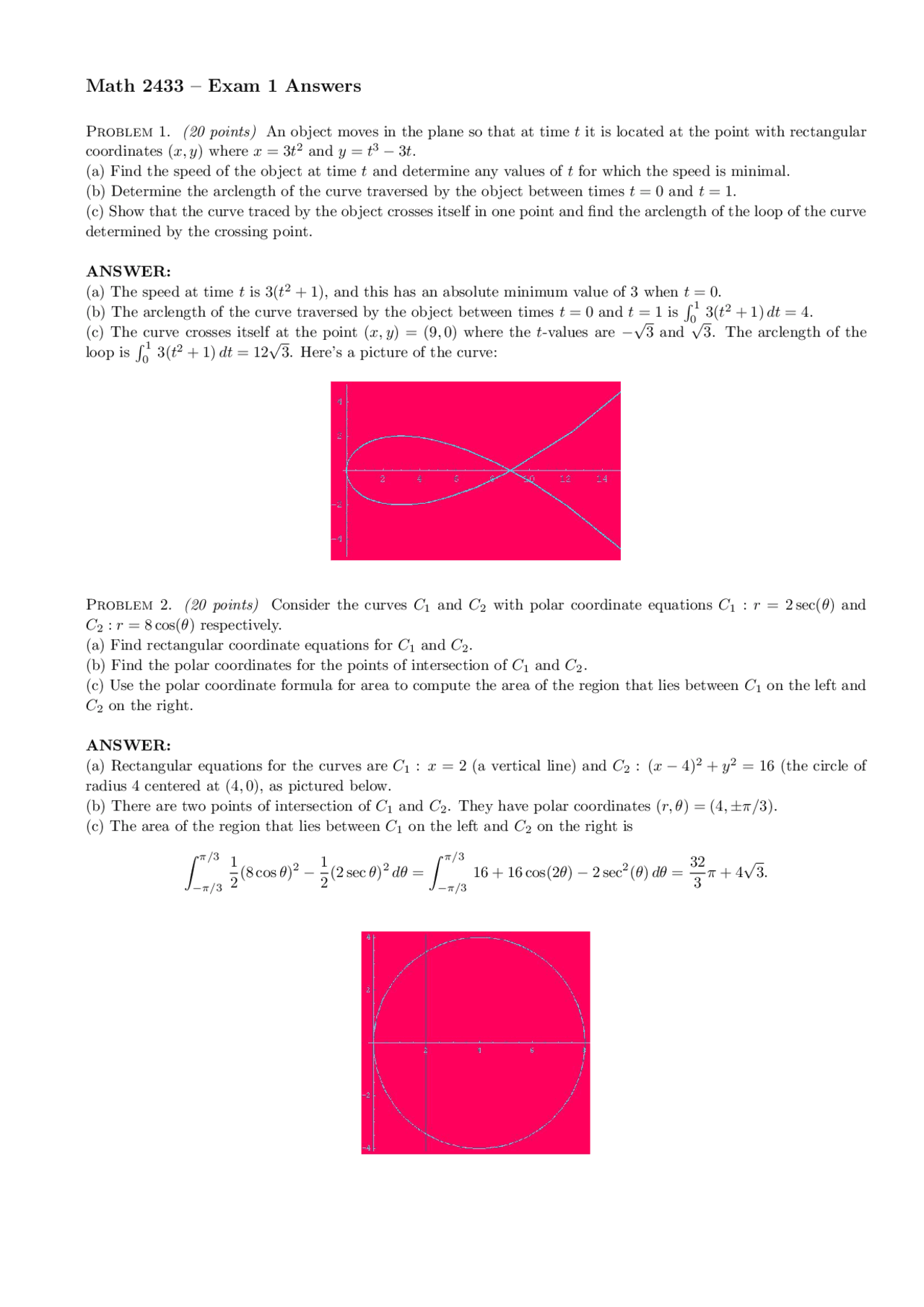 5 Questions With Answers Calculus And Analytic Geometry Iii Exam 1