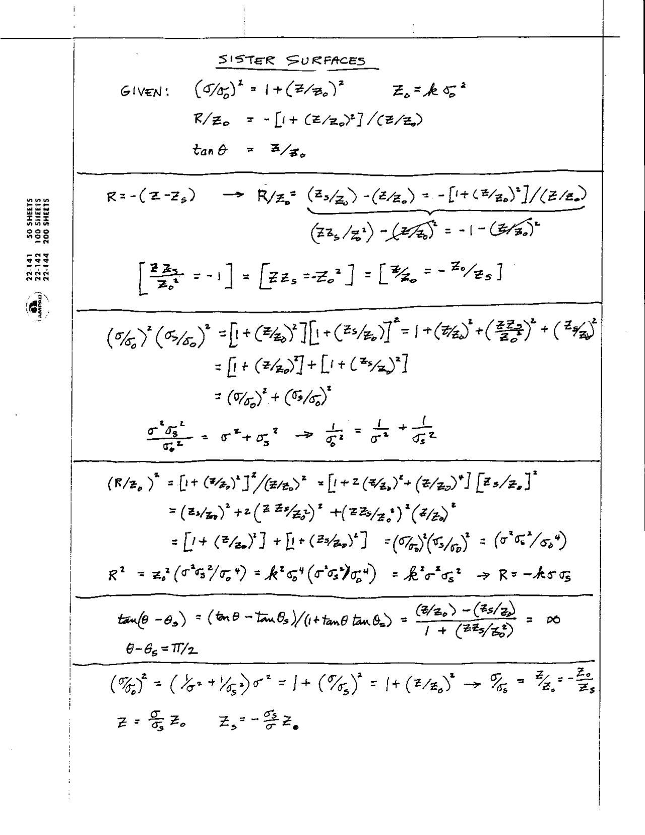 Handwritten Notes On Sister Surfaces Opti 471a Docsity