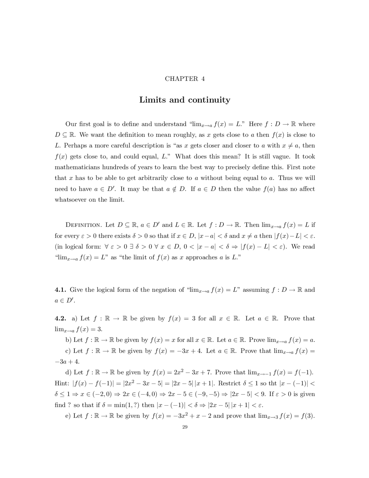 Lecture Notes On Limits And Continuity Theory Of Functions Of A Complex Variable M 361 Docsity