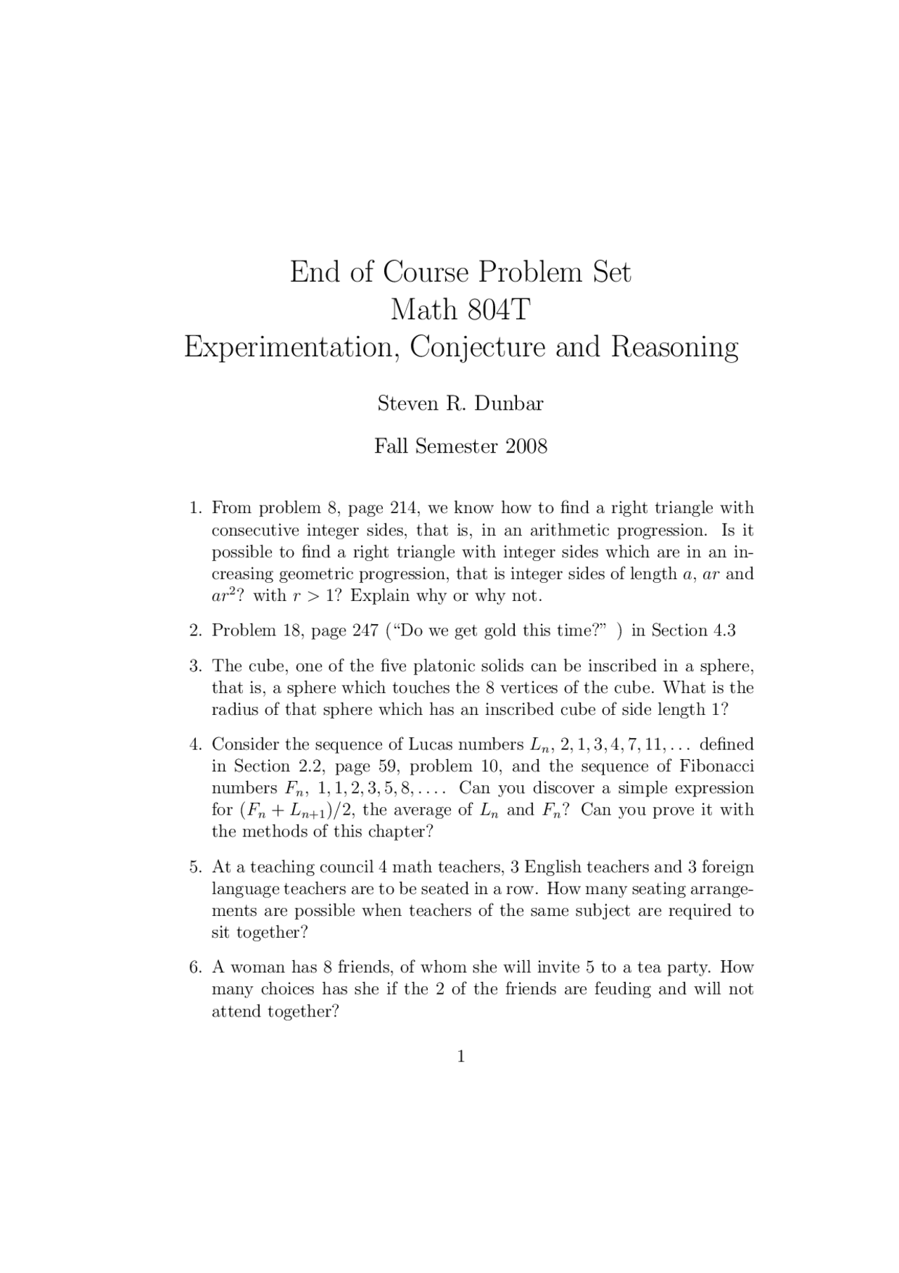 Problem Set - Experimentation, Conjunction and Reasoning | MATH 804T ...