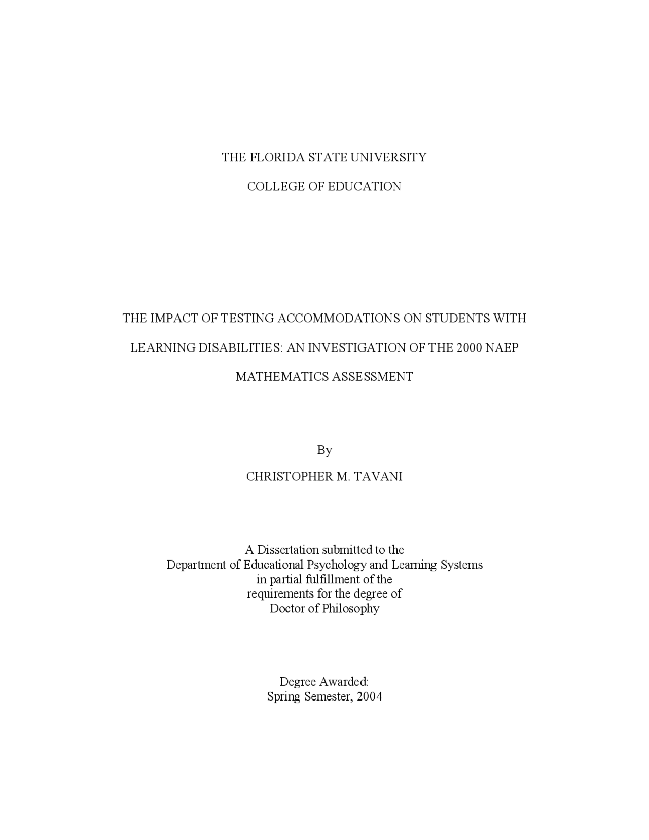 The Impact of Testing Accommodations on Students with Learning ...
