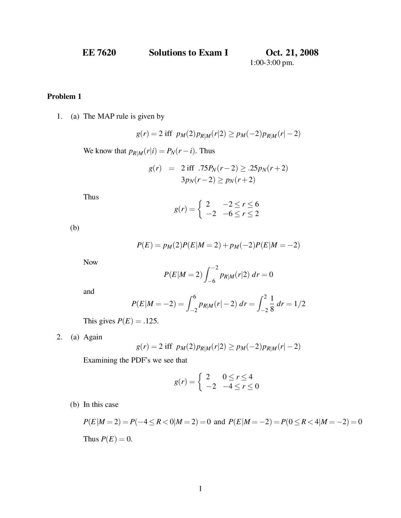 Solved 4 Problems Of Digital Communication Fall 2008 Exam 1 Ee