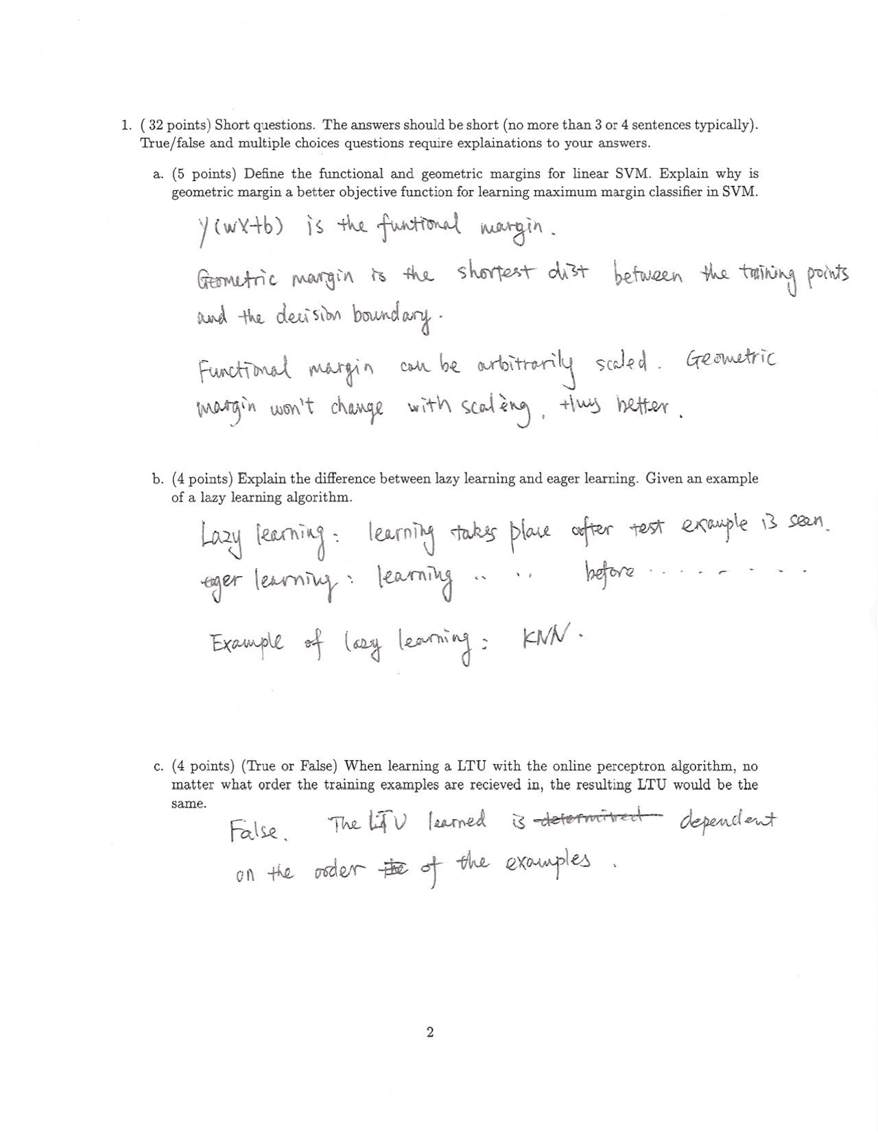 Practice Midterm Exam on Machine Learning and Data Mining | CS 434 - Docsity