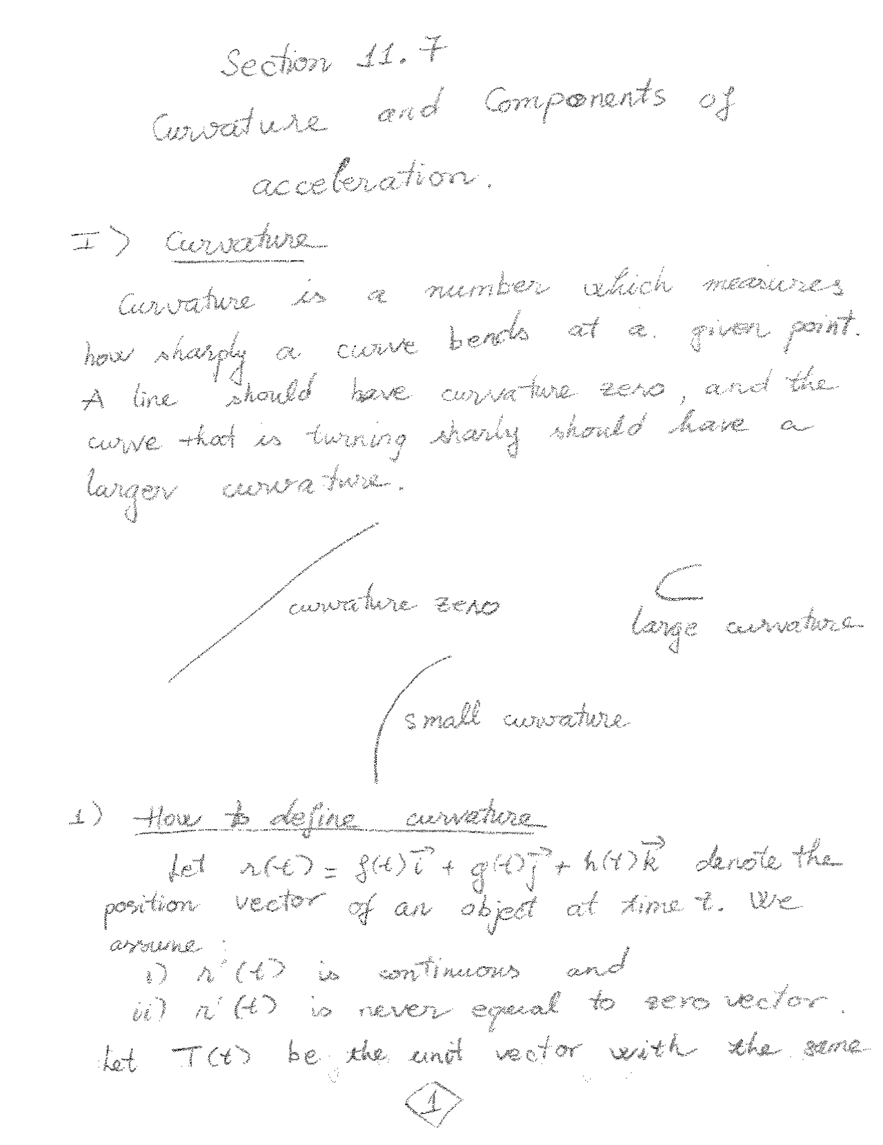 Curvature And Components Of Acceleration Notes Math 2210 Docsity