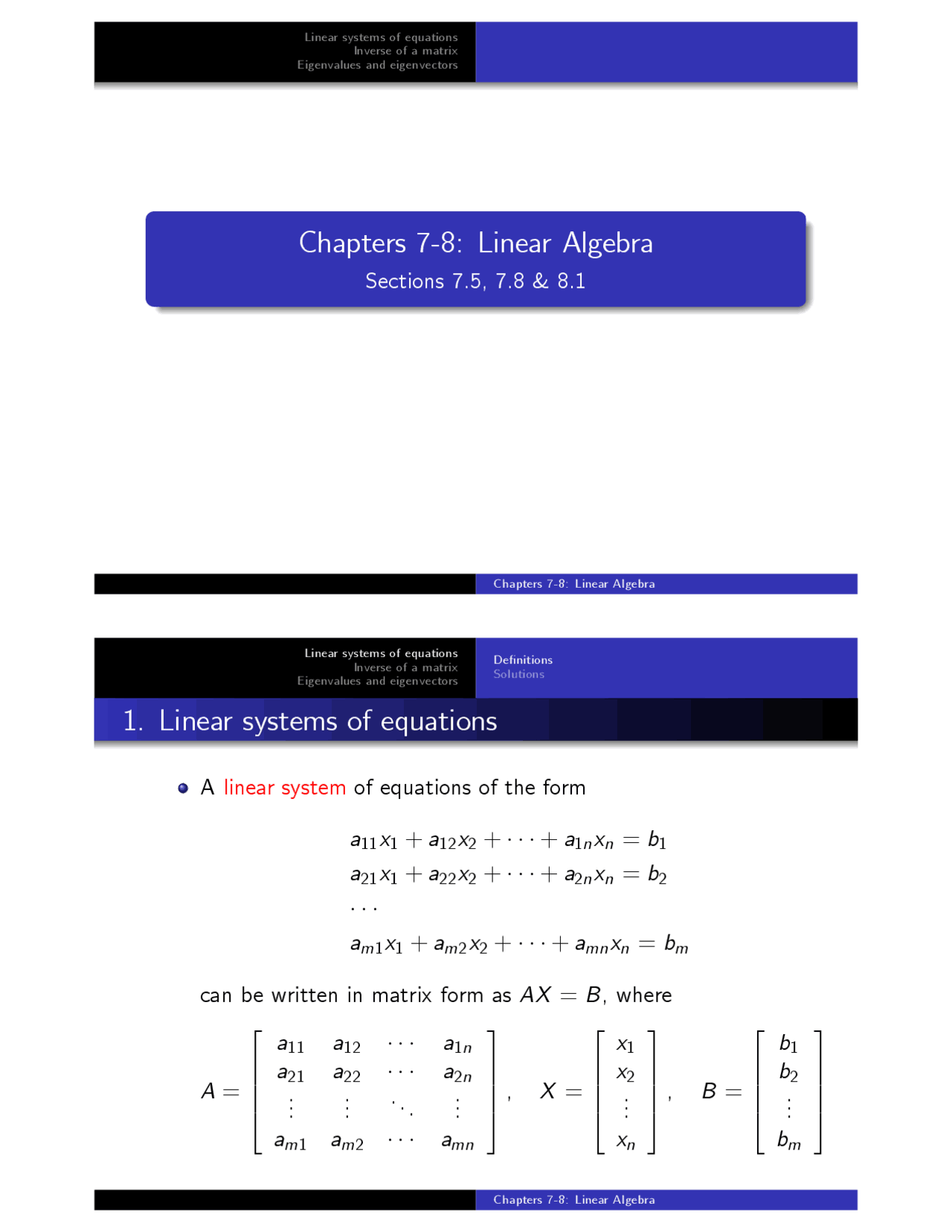 Linear Algebra - Mathematical Analysis for Engineers | MATH 322 - Docsity