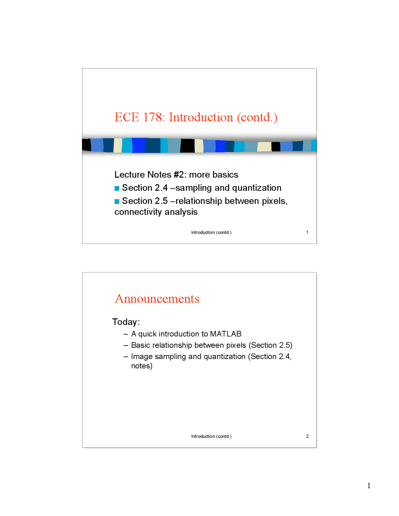 Light And The Em Spectrum Lecture Slides Ece 178 Docsity