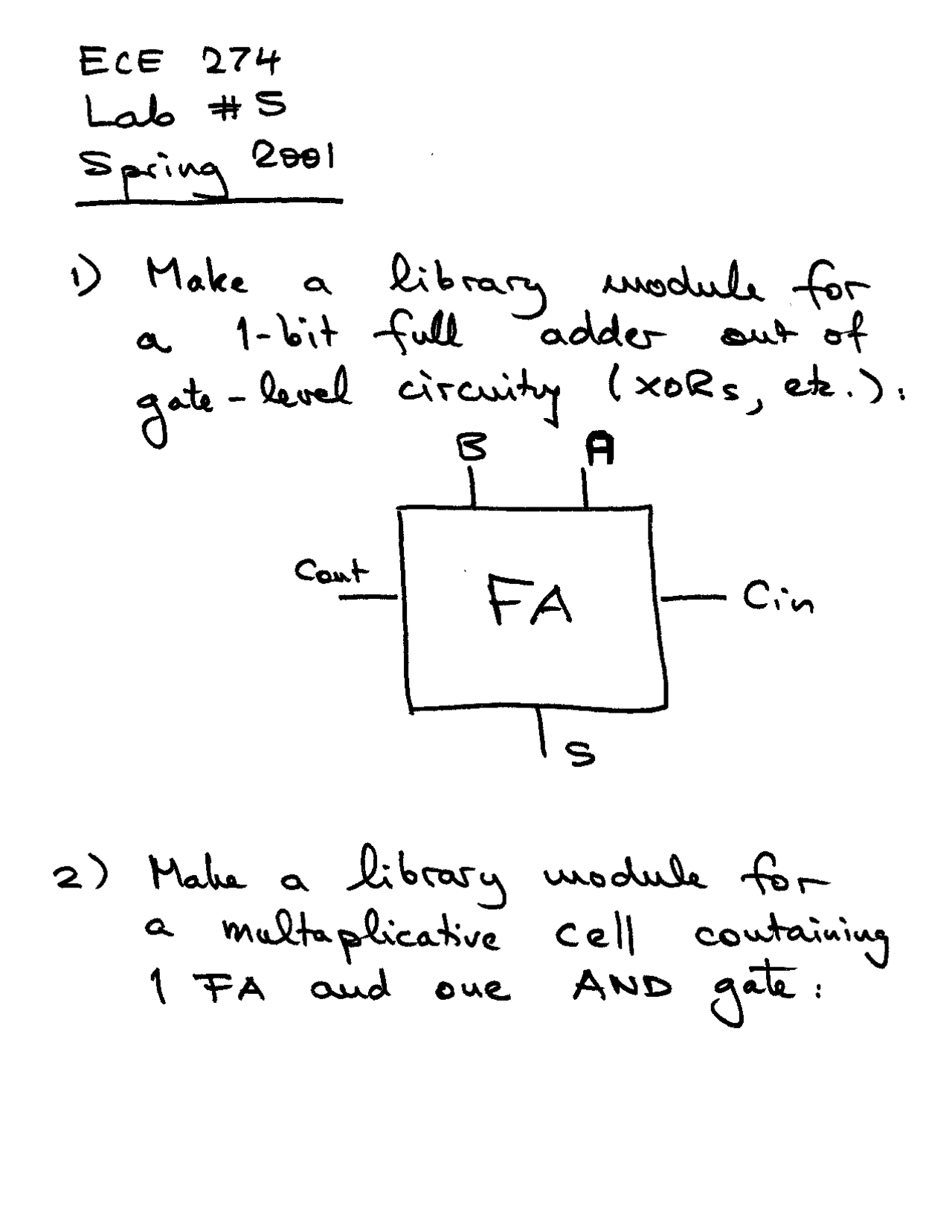 Lab 5 Problems With Solutions Digital Logic Ece 274 Docsity