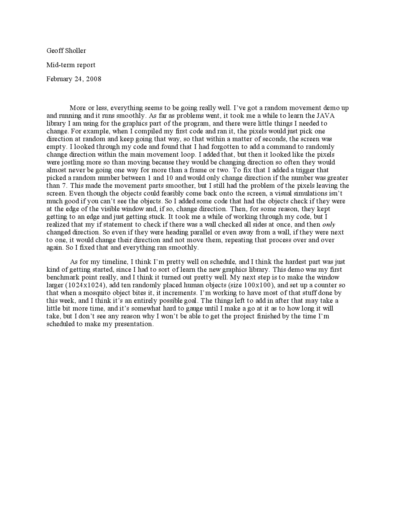 Computer Science Implementation Projects Midterm Project Report Csc