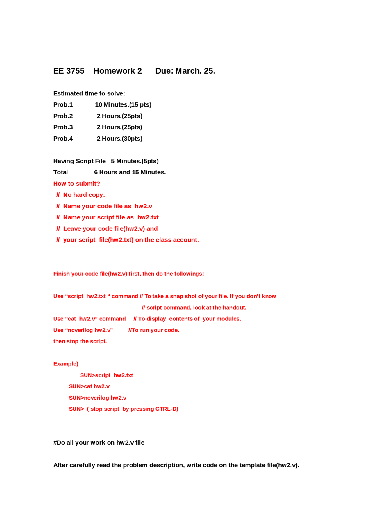 Assignment 2 Questions Computer Organization Ee 3755 Docsity