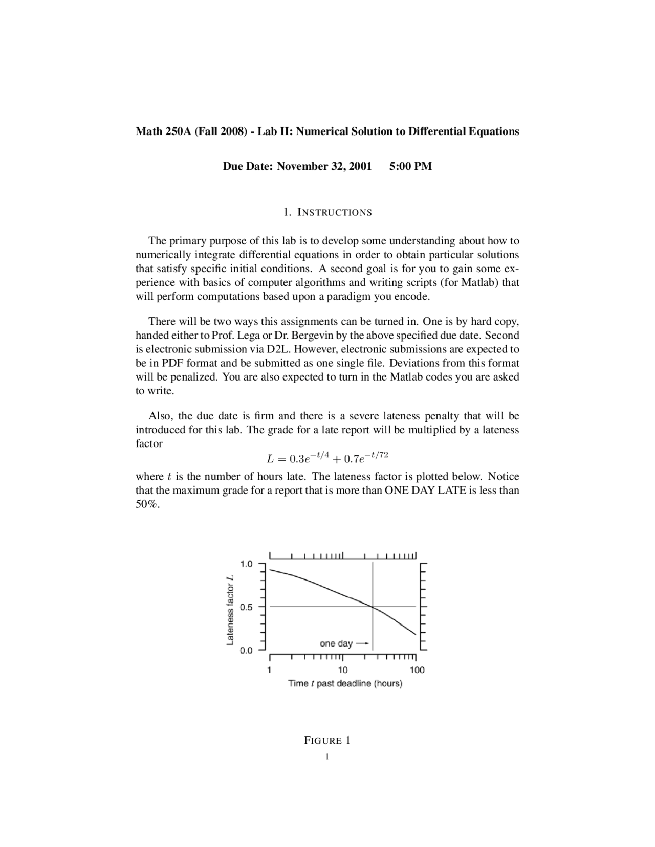 Numerical Solution To Differential Equations Lab Ii Fall 2008