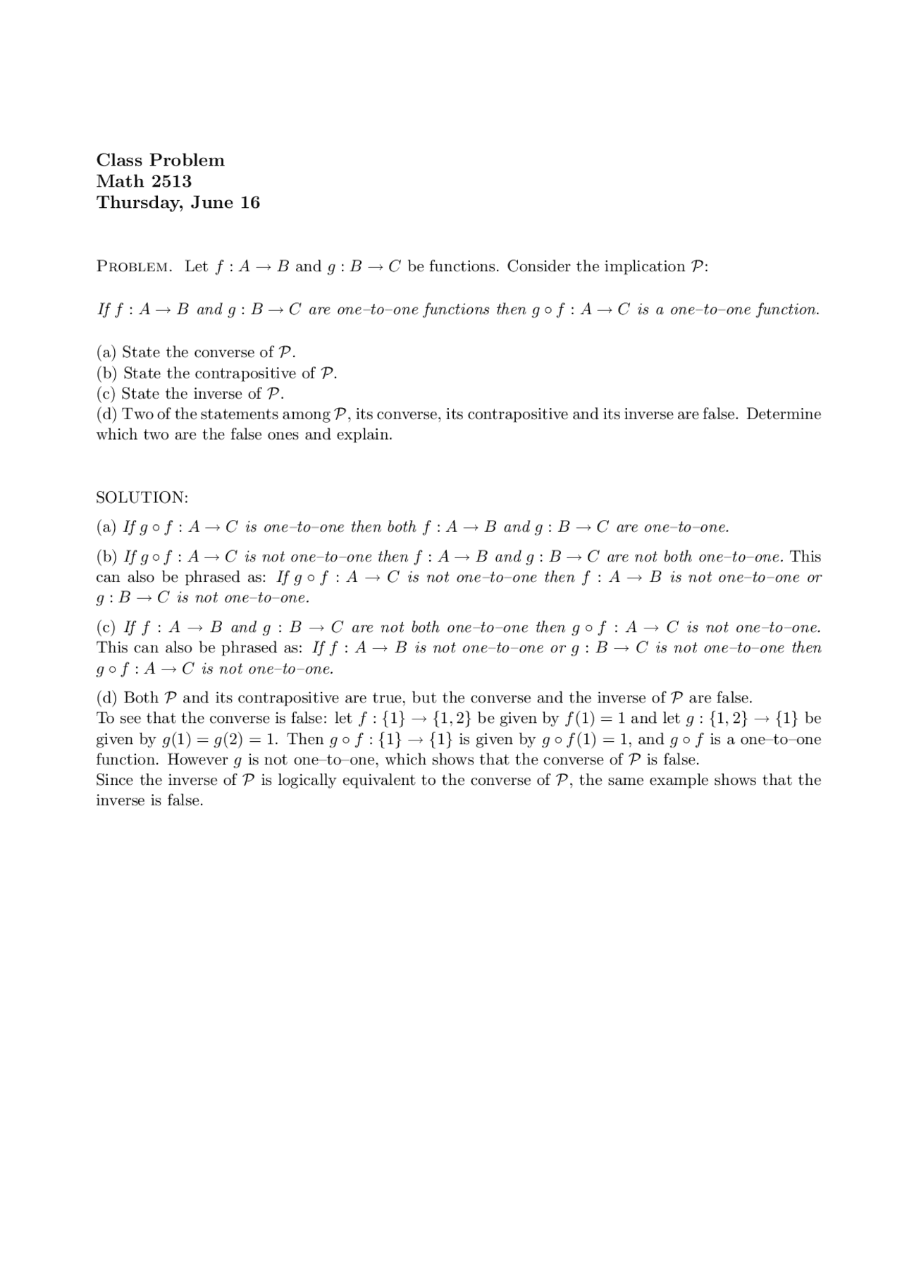 Discrete Mathematical Structures Problems With Solutions Math 2513