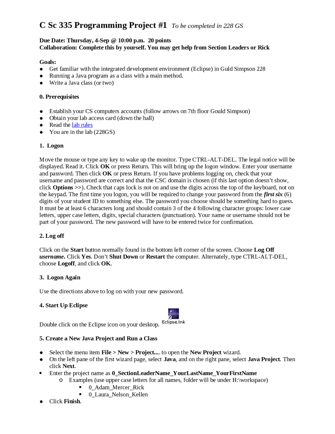 Programming Project 1 - Object-Oriented Programming and Design | C SC 335 | Study Guides ...