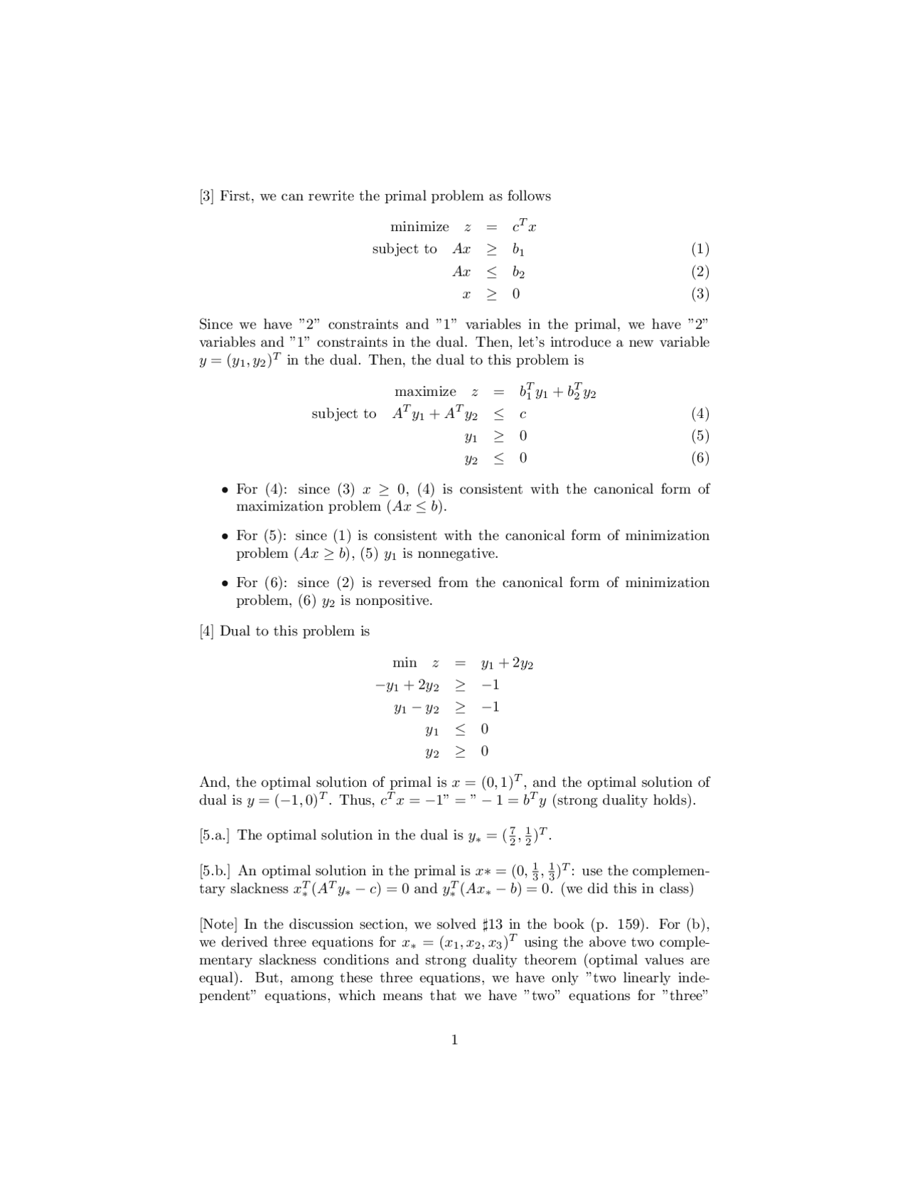 Assignment 6 With Solutions Optimization Math 0164 Docsity