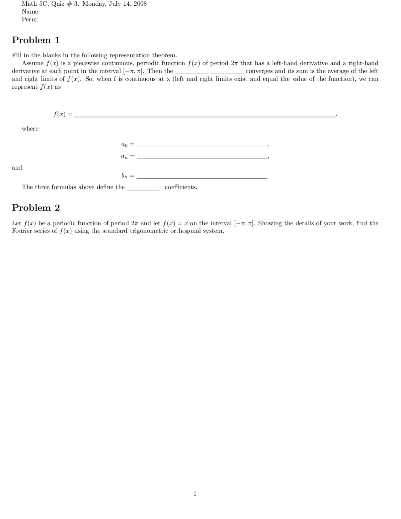 3 Problems In Vector Calculus 2 Quiz 3 Math 5c Docsity
