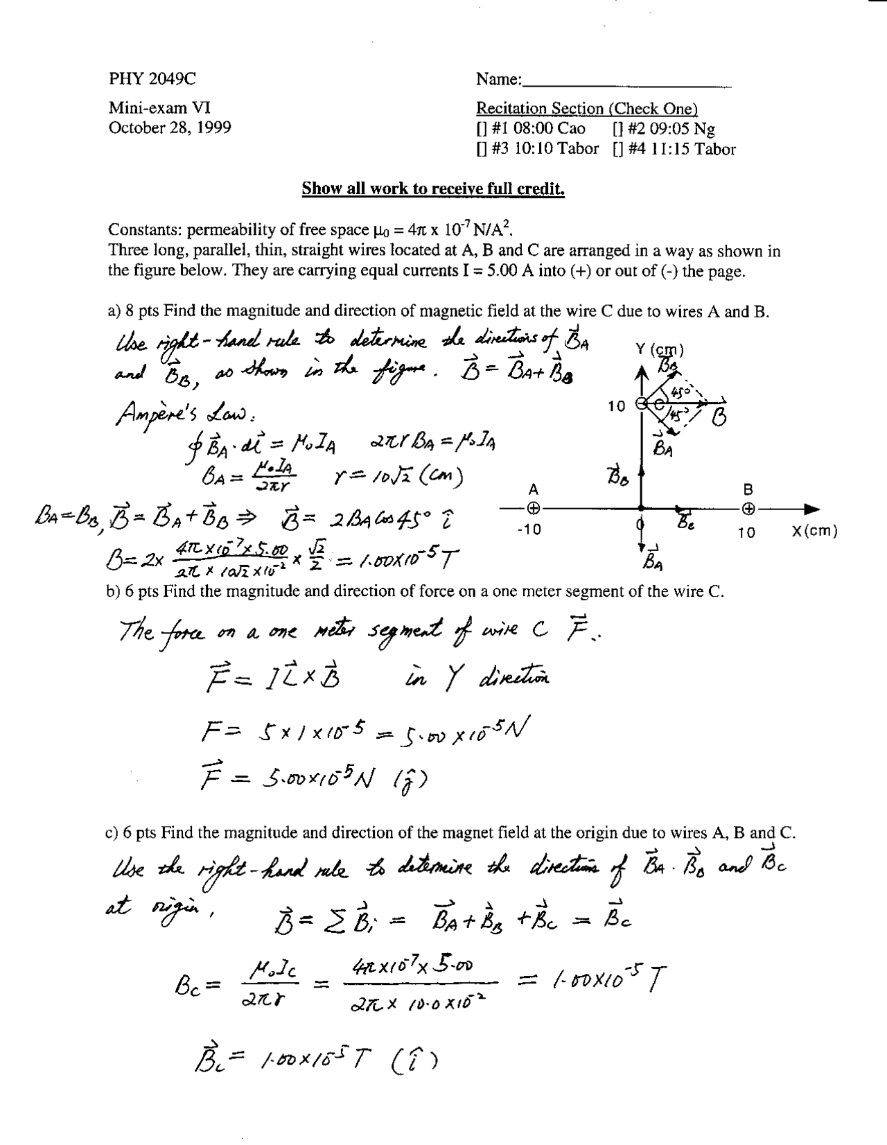 Questions With Solution General Physics Exam 6 Phy 2049c Docsity