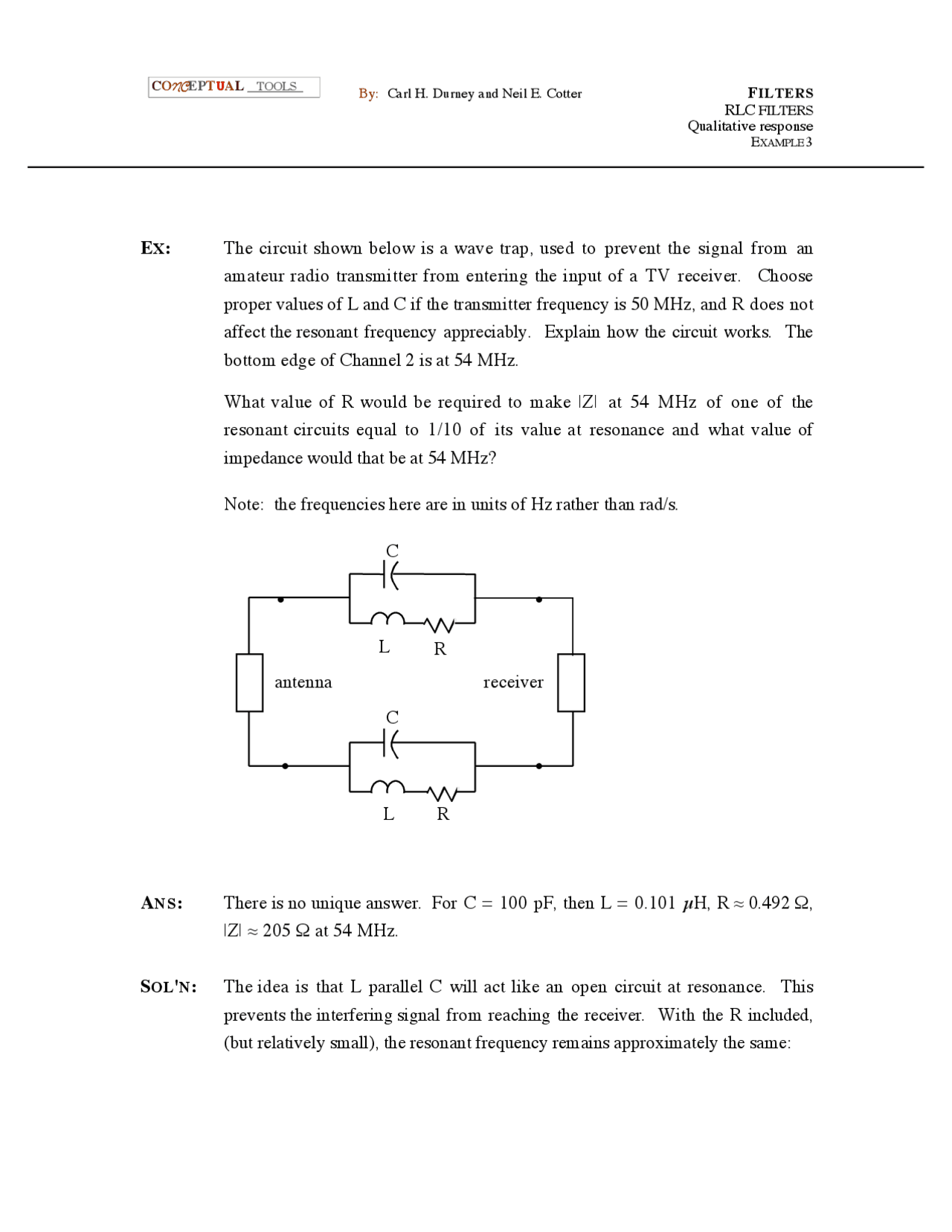 Rlc Filters Qualitative Response Lecture Notes Ece 2260 Docsity