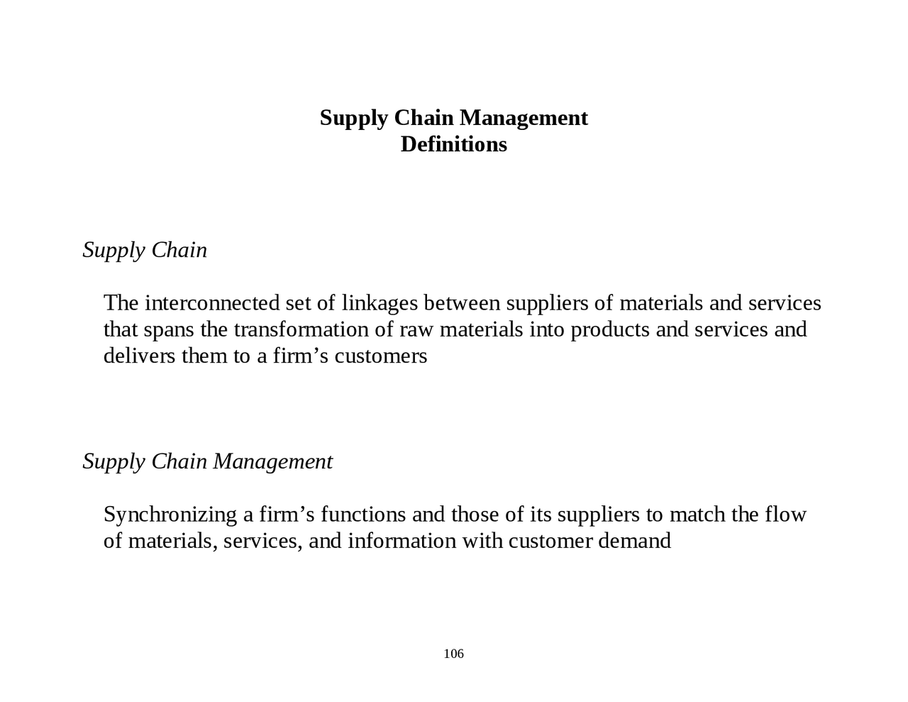 Supply Chain Management Final Exam Ll 707 Docsity