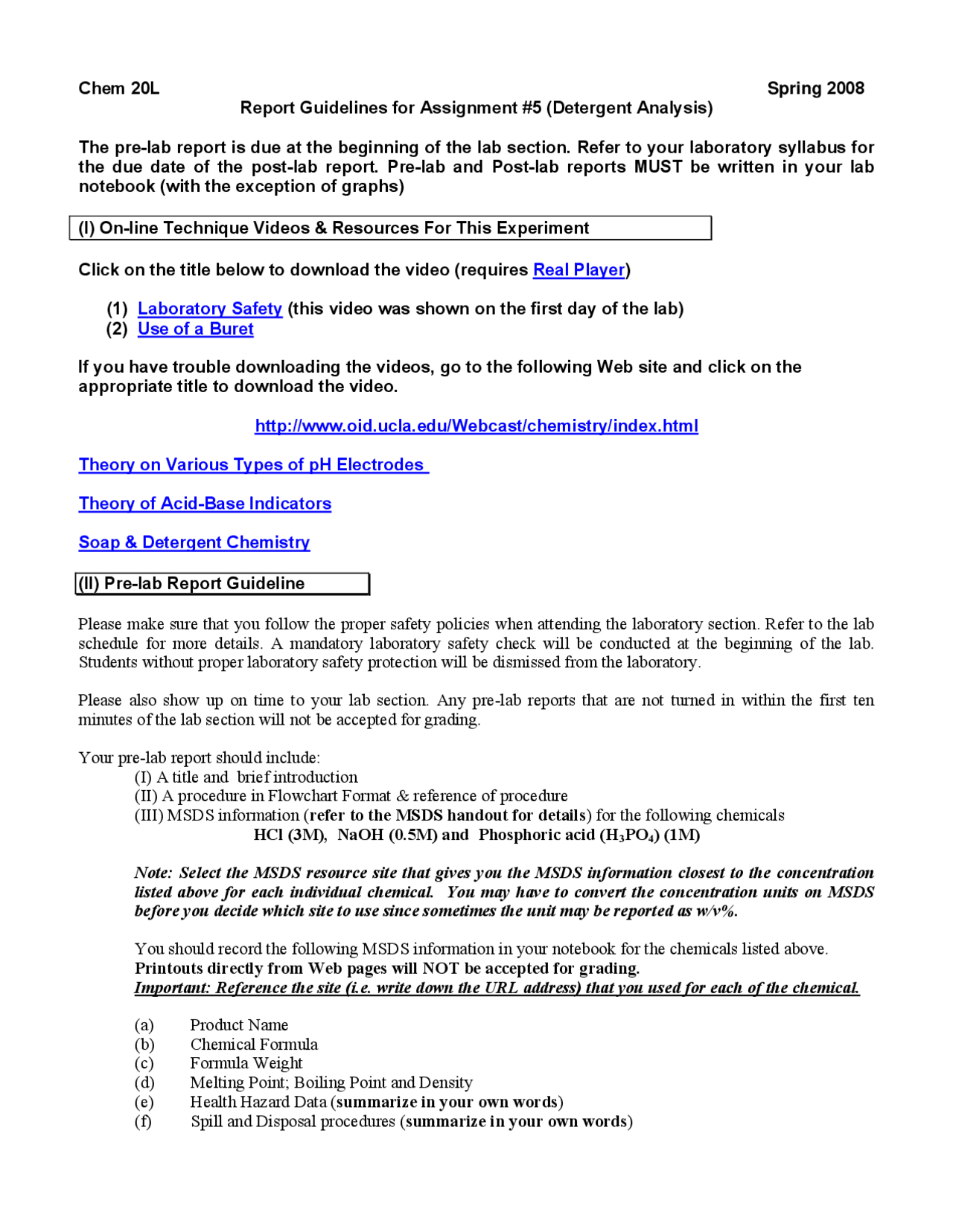 Theory on Various Types of pH Electrodes - Study Guide | CHEM 20L - Docsity
