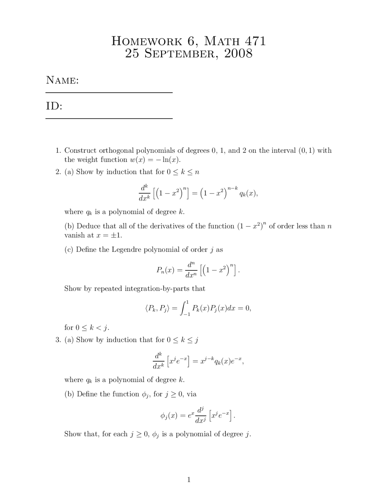 Homework 6 Problems Numerical Analysis Math 471 Docsity
