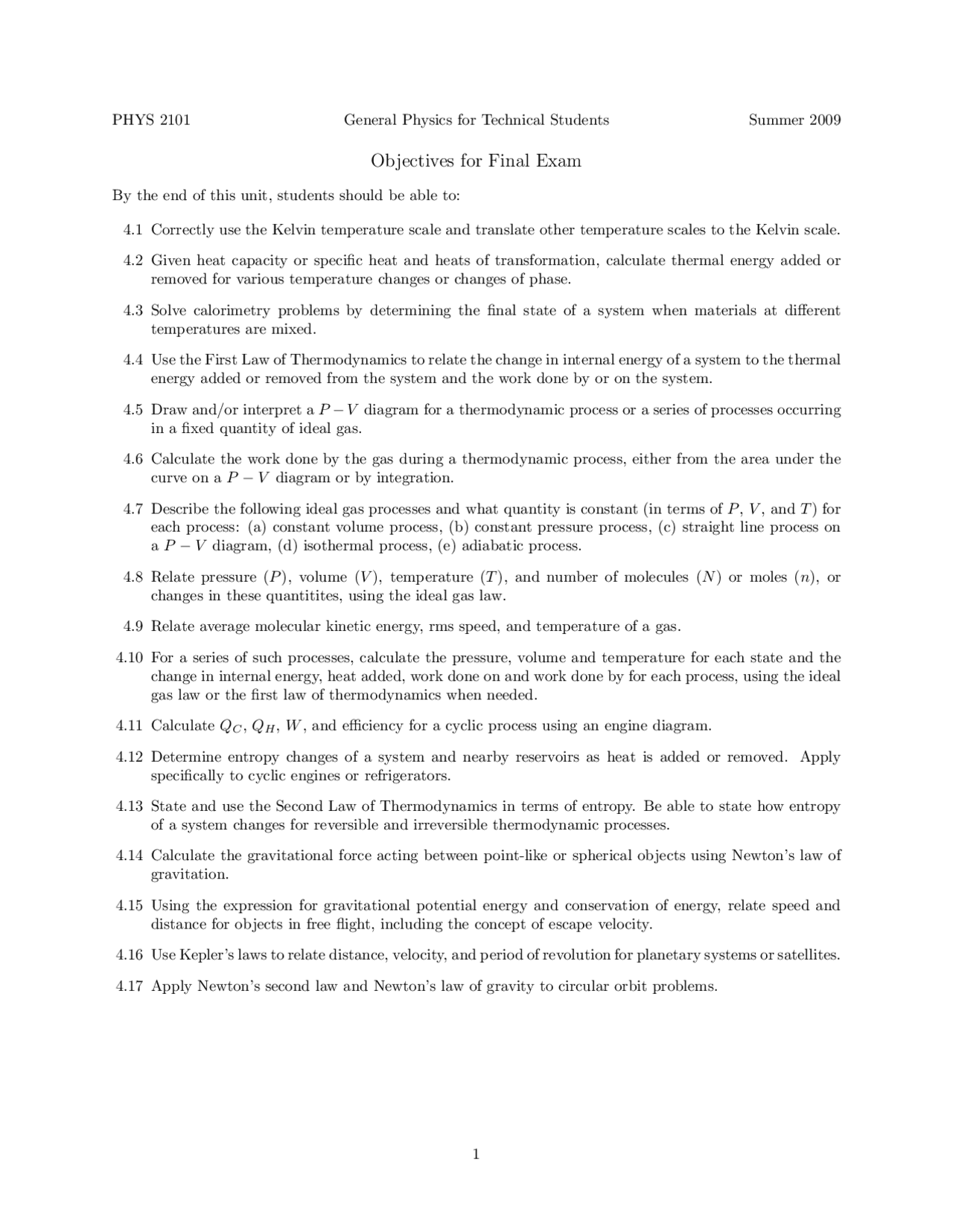 Final Exam Questions - General Physics for Technical Student | PHYS ...