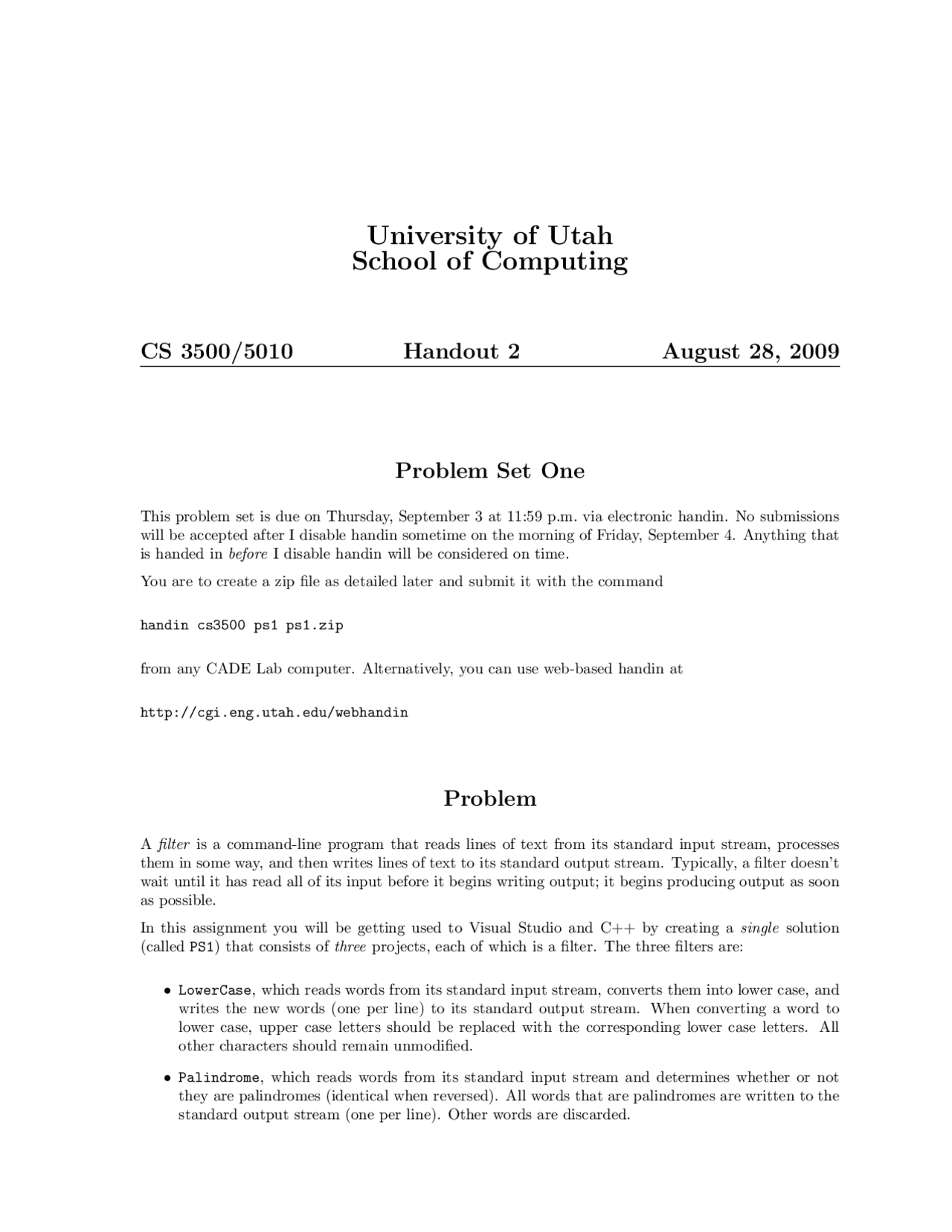 Practice Problem Set 1 Software Practice Cs 3500 Docsity