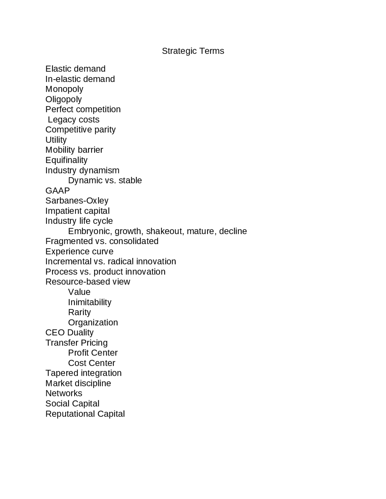 Strategic Terms - Strategic Management | BA 469 | Exams Strategic ...